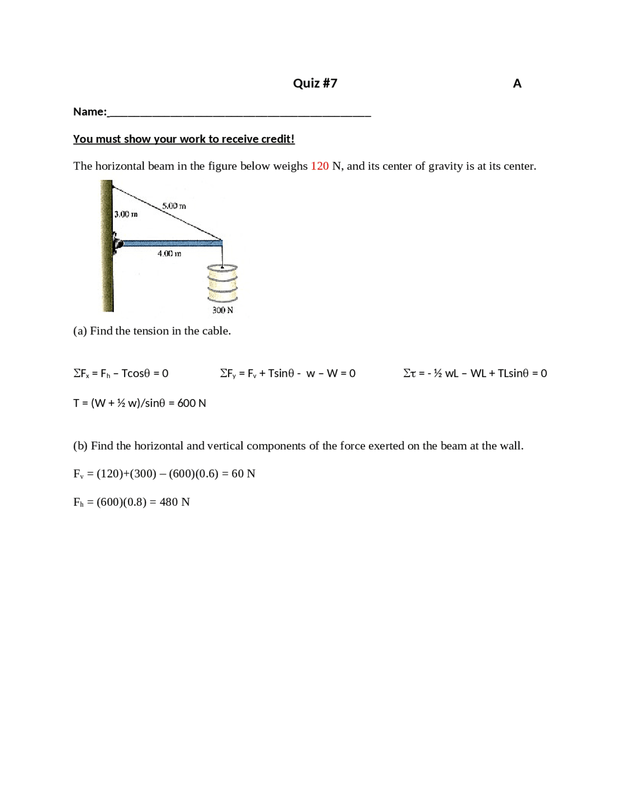 Unsolved Quiz 7 Classical Physics Phy 009a Docsity