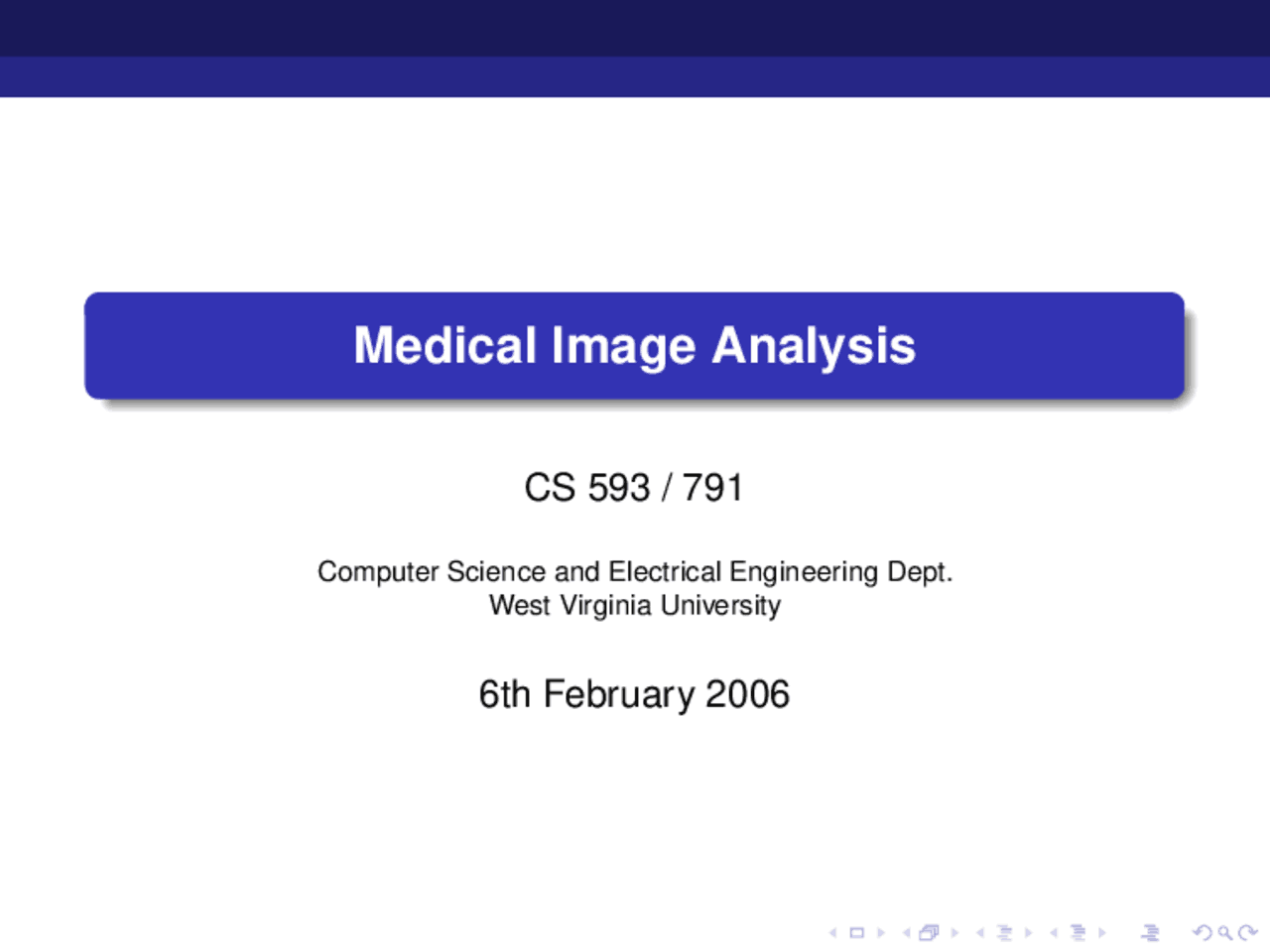 Medical Image Analysis Lecture Slides Cs T101 Docsity