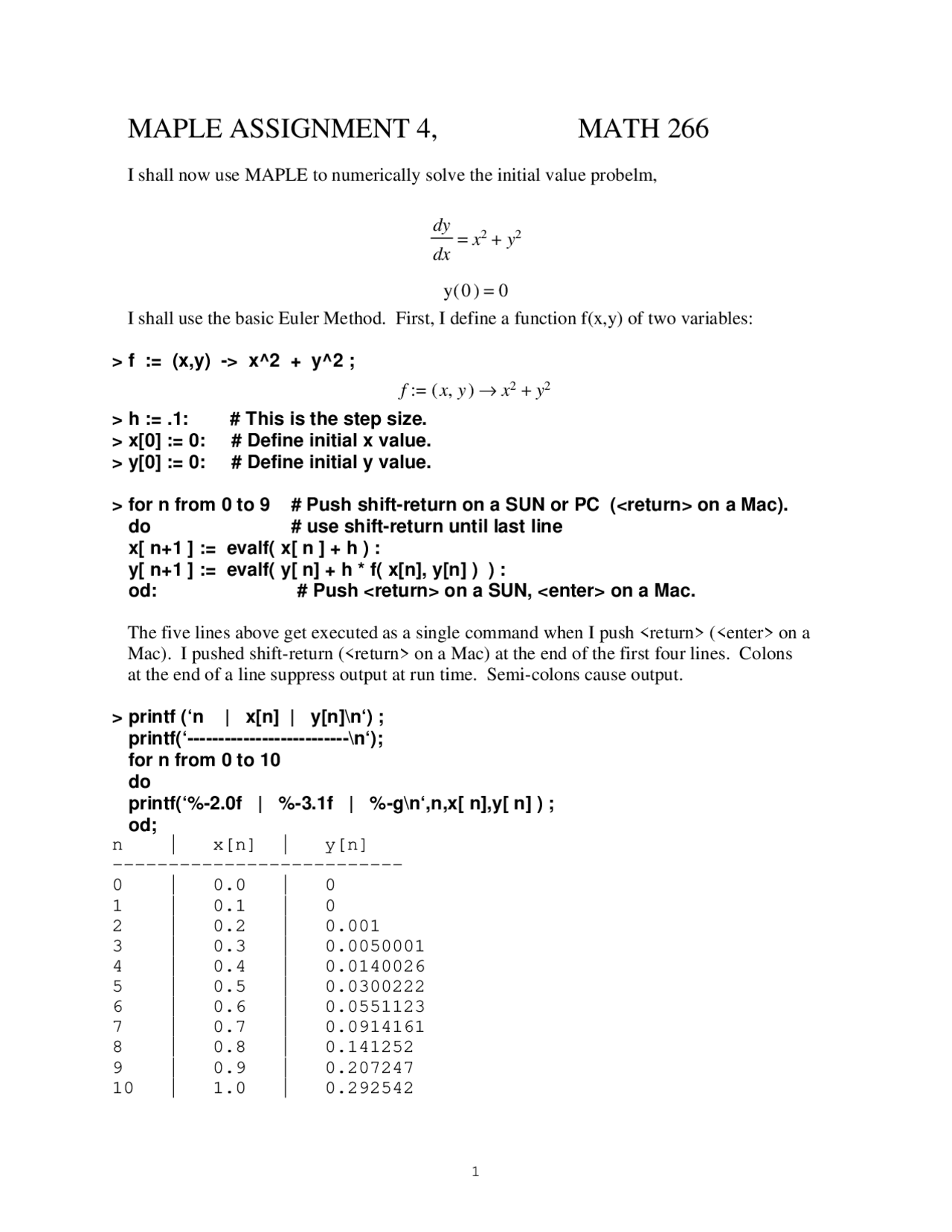 Ordinary Differential Equations Assignment 4 Ma 26600 Docsity