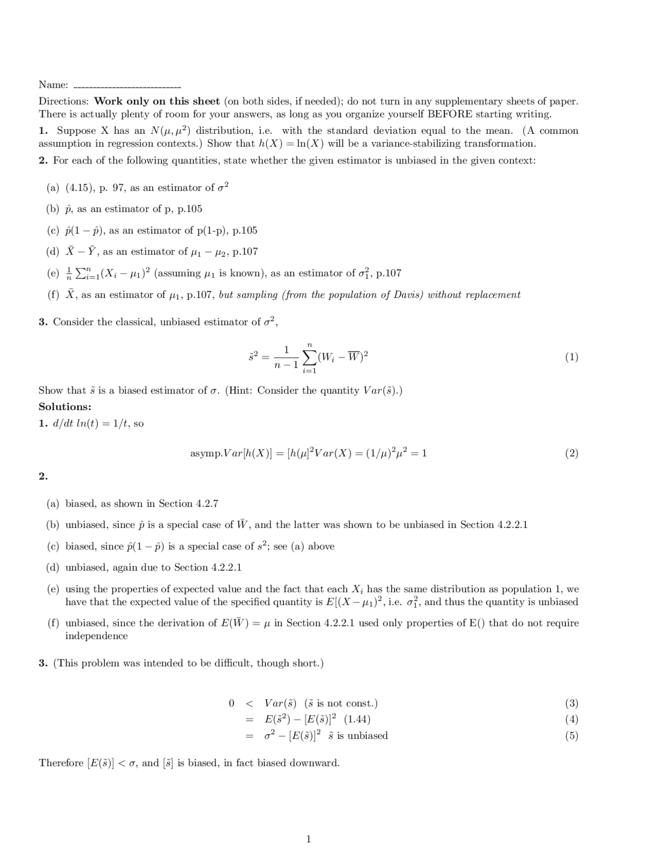 Solutions For Quiz 3 Performance Evaluation Ecs 256 Docsity
