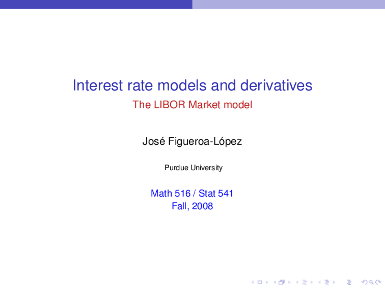 The LIBOR Market Model - Lecture Notes | MATH M0070 - Docsity