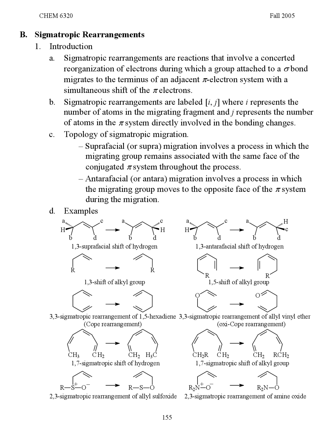Sigmatropic Rearrangements - Lecture Notes | CHEM 6320 | Study notes ...