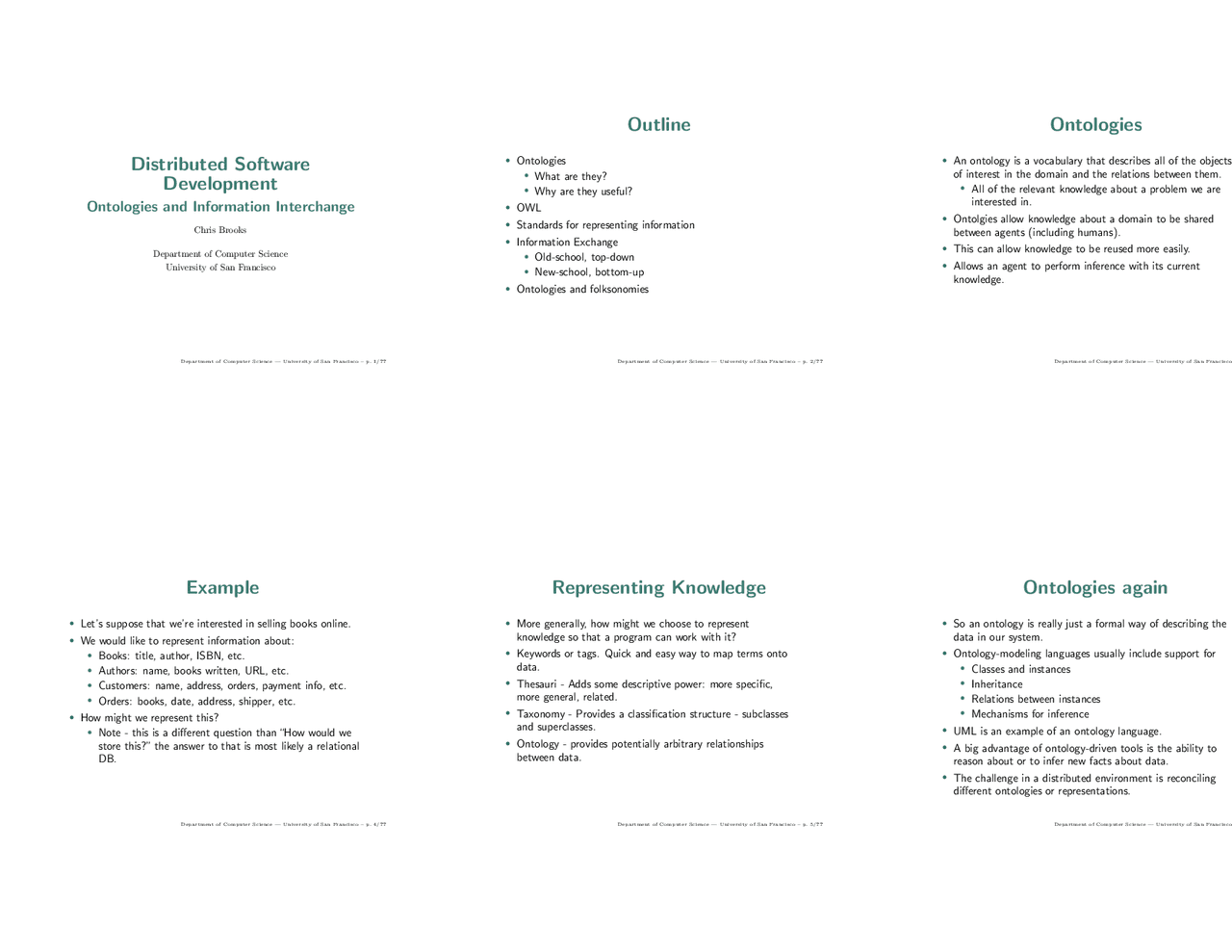 Distributed Software Development Ontologies And Information