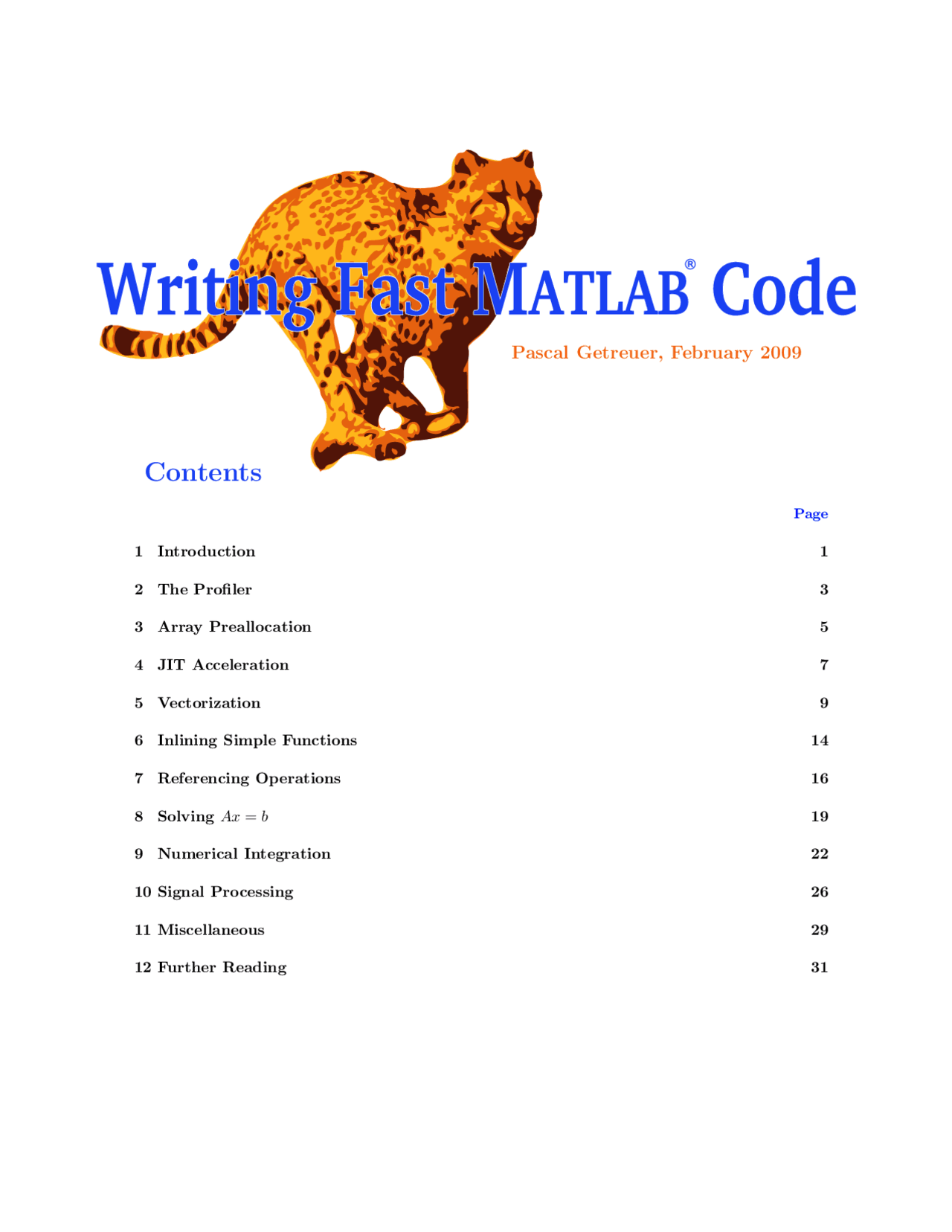 Writing Fast MATLAB Code - Introduction to Digital Image Process | EE 465 - Docsity