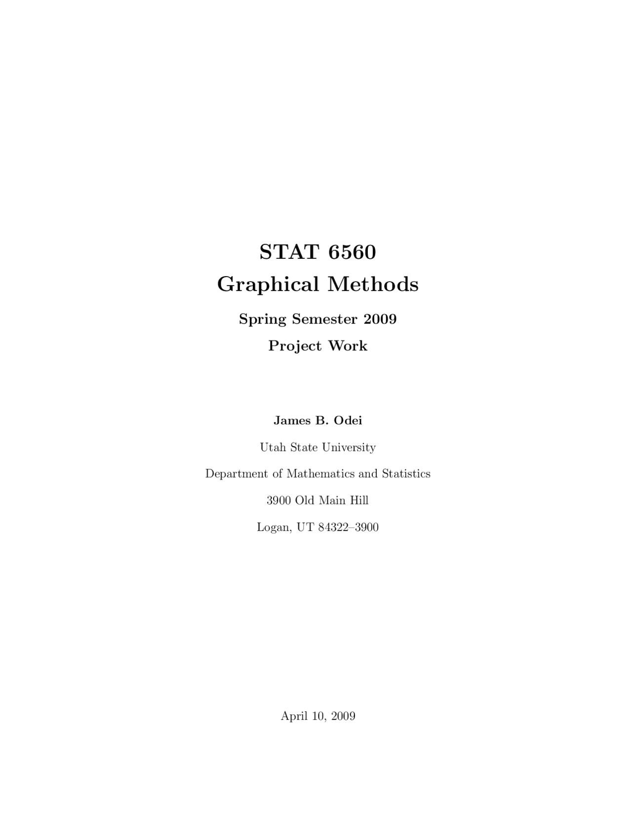 Graphics for Spatial Continuous Data - Project Work | STAT 6560 - Docsity