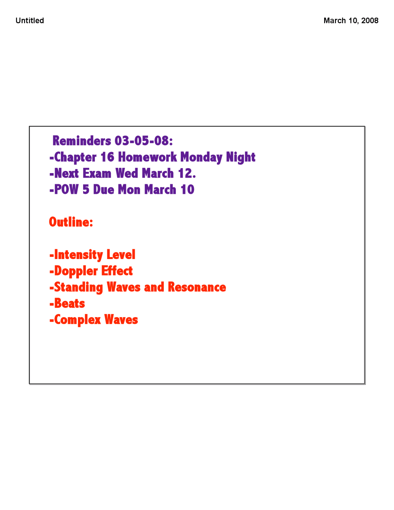 Intensity Level Doppler Effect Lecture Slides Phys 0004c Docsity