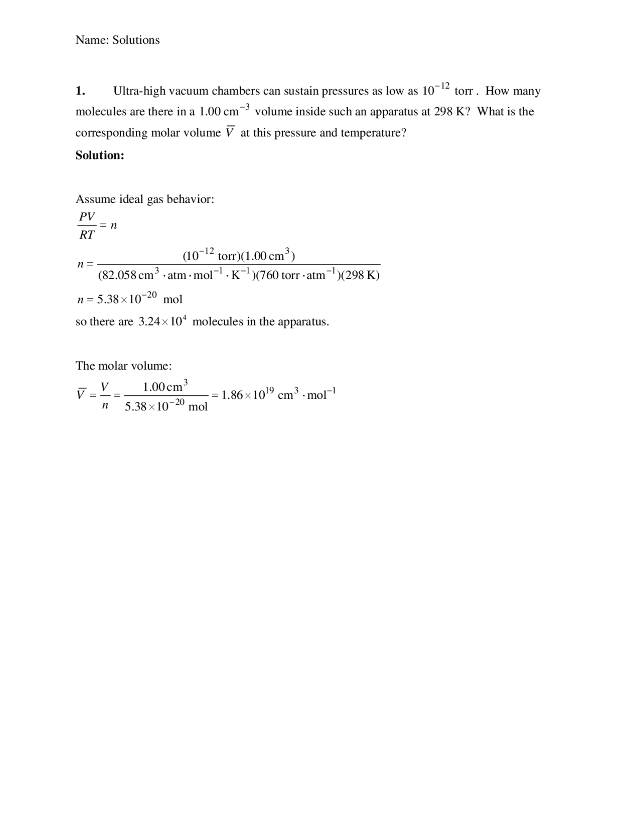 Physical Chemistry Questions With Solutions Assignment 2 CHEM 3520 physical-chemistry-questions-with-solutions-assignment-2-chem-3520