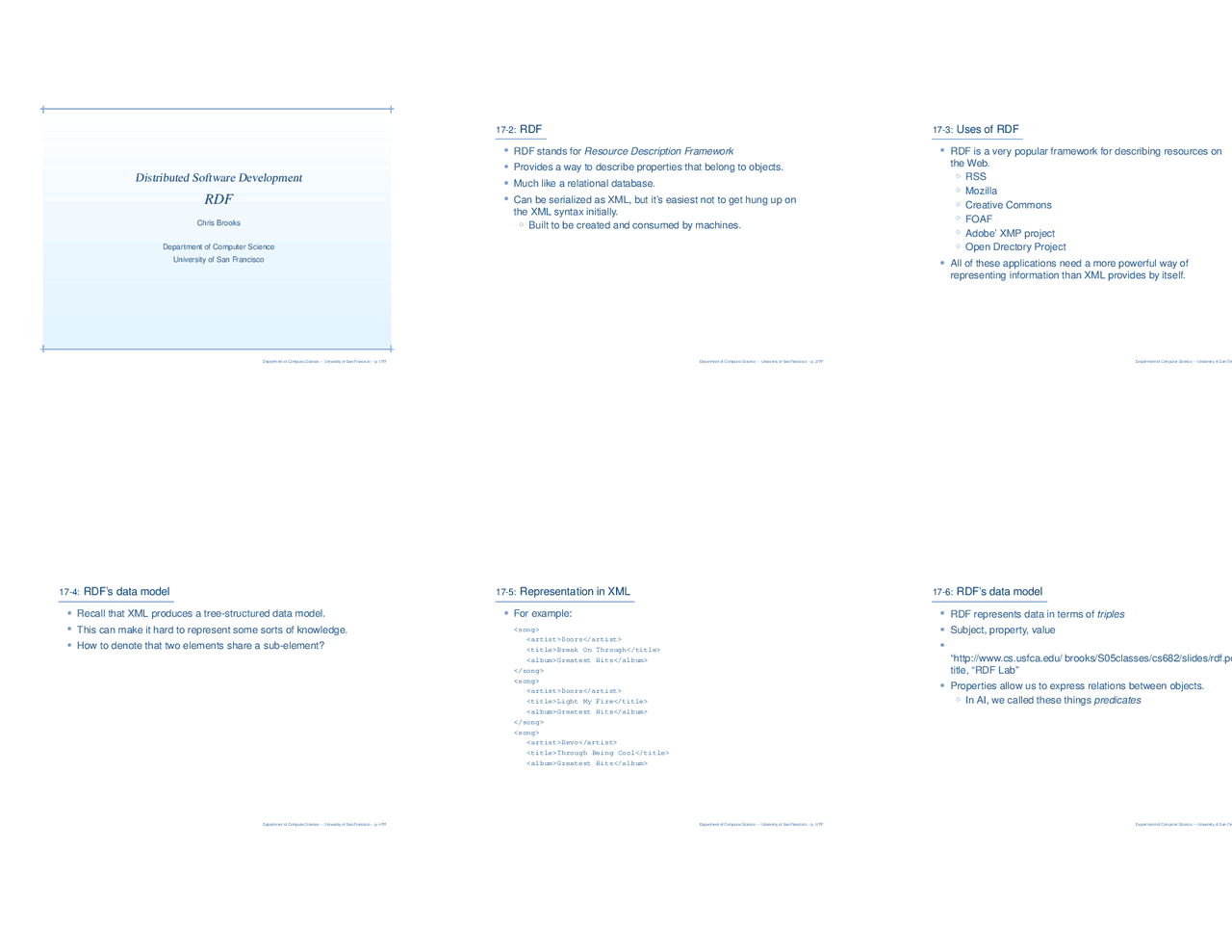 Resource Description Framework Distributed Software Develop Cs 682 Docsity