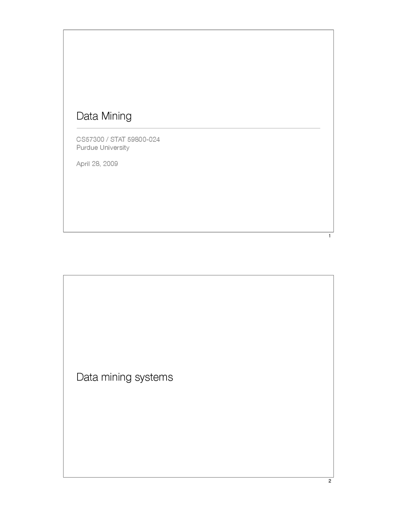 Data Mining Systems Lecture Slides Stat 59800 Docsity