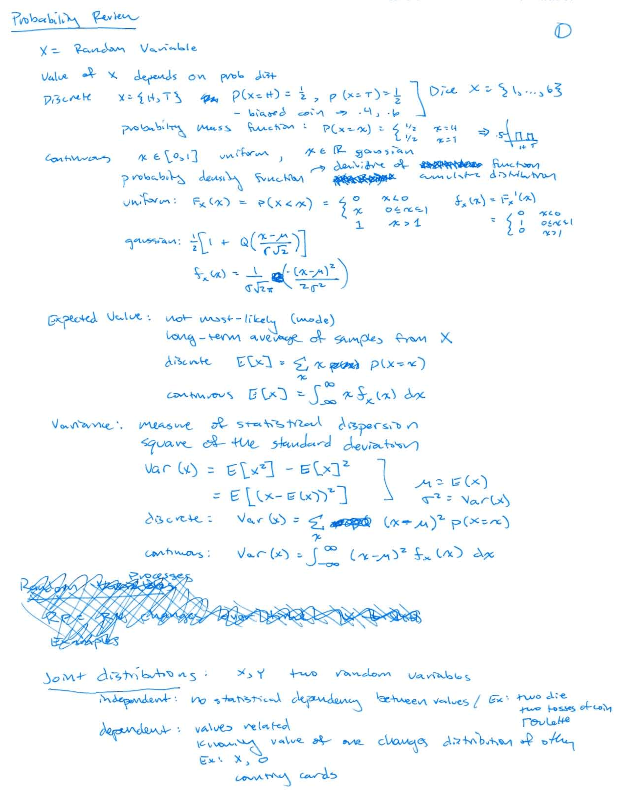Joint Distribution Random Process Handwritten Notes Enee 426 Docsity