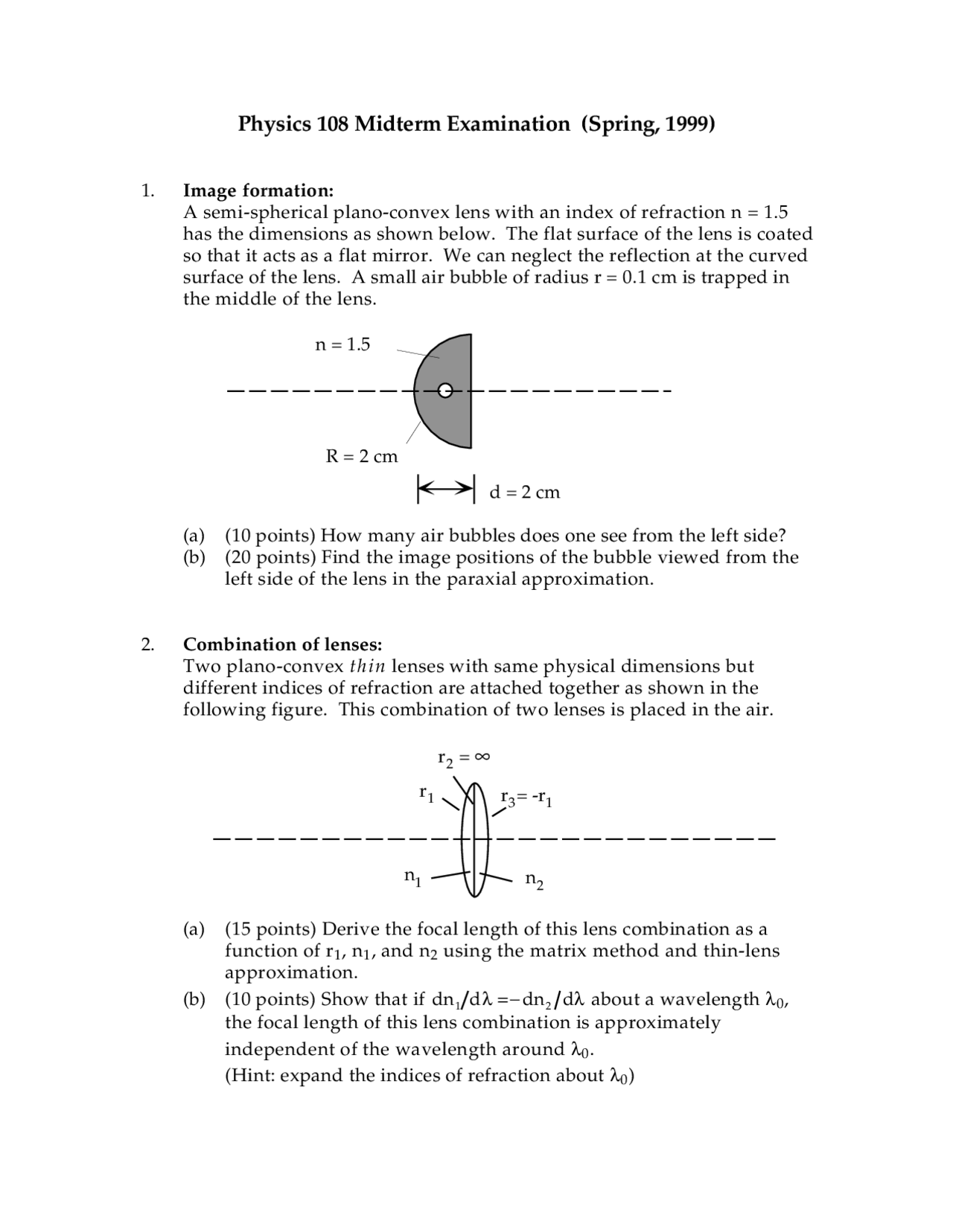 4 Solved Questions On Image Formation Of Lenses Midterm Exam Phy