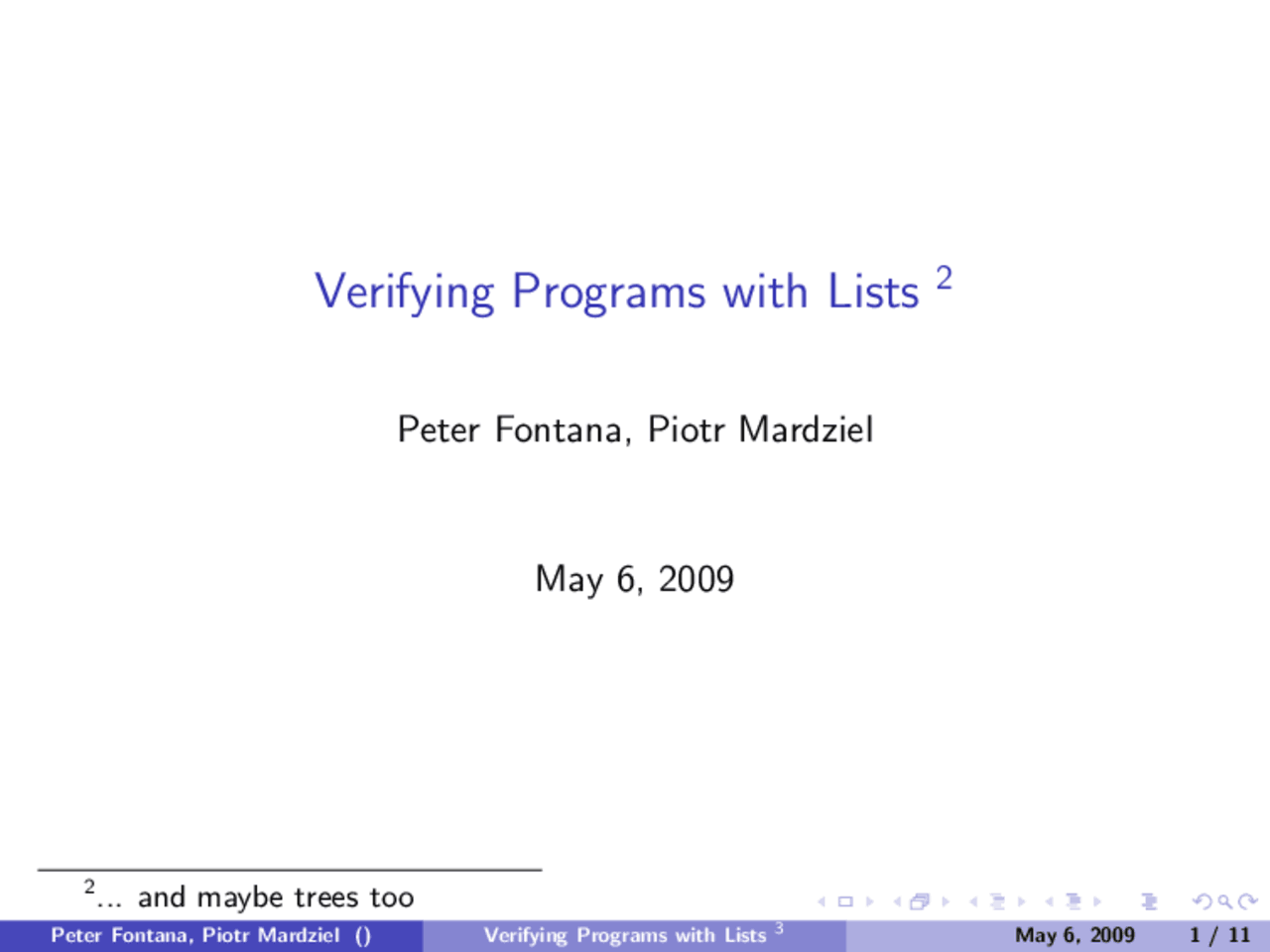 Verifying Programs With Lists 2 Lecture Notes Cmsc 631 Docsity 2104