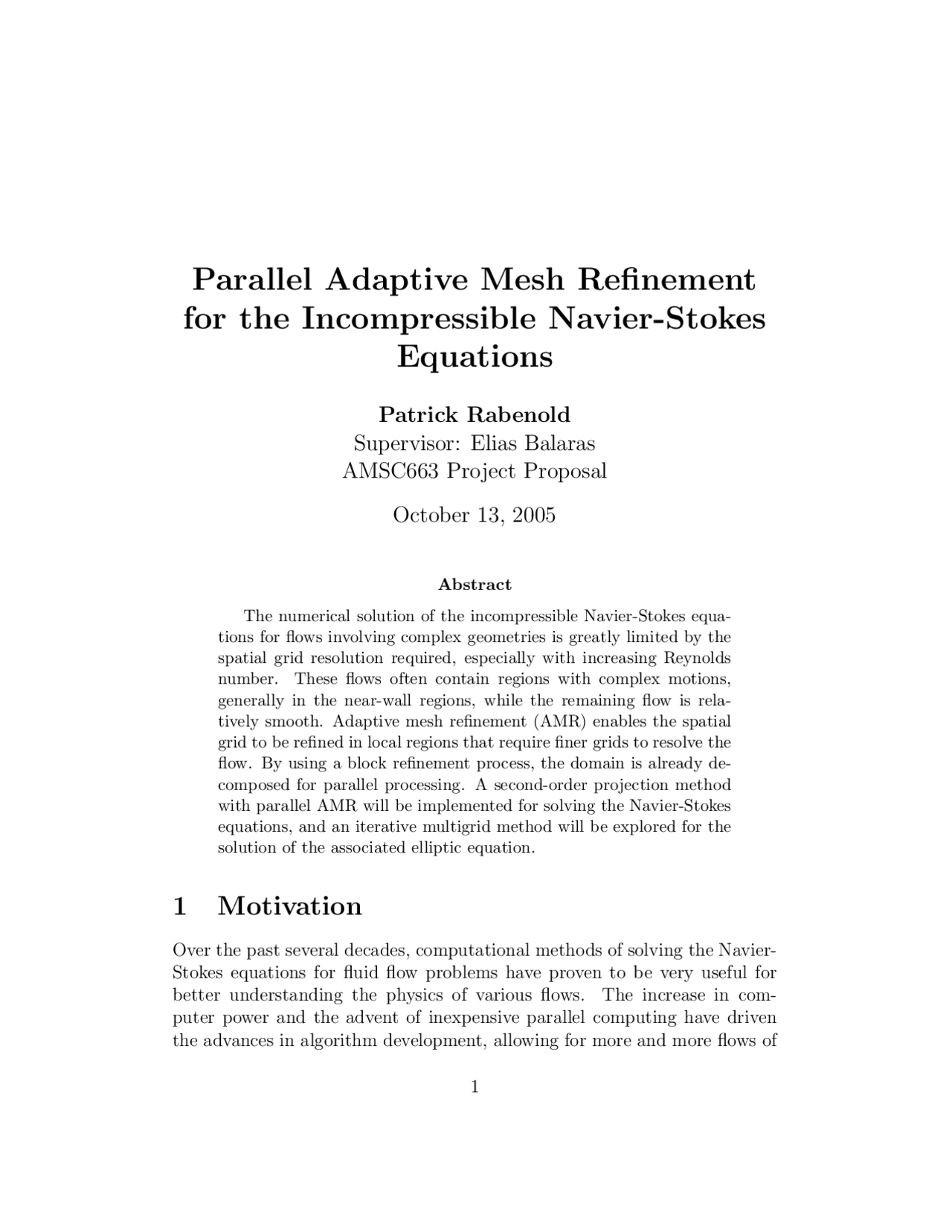 Parallel Adaptive Mesh Refinement for Incompressible Navier-Stokes ...