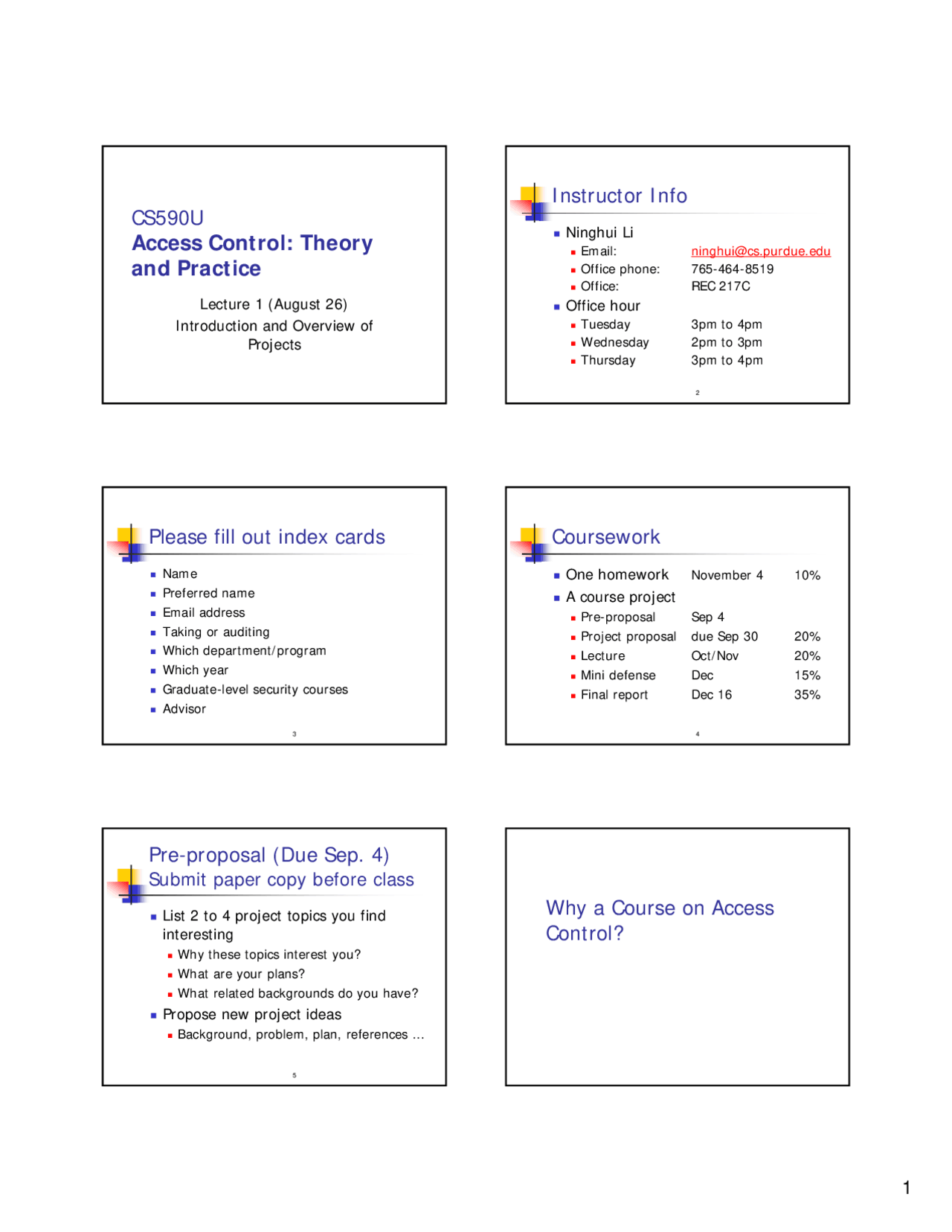 Introduction And Overview Of Projects Access Control Theory And