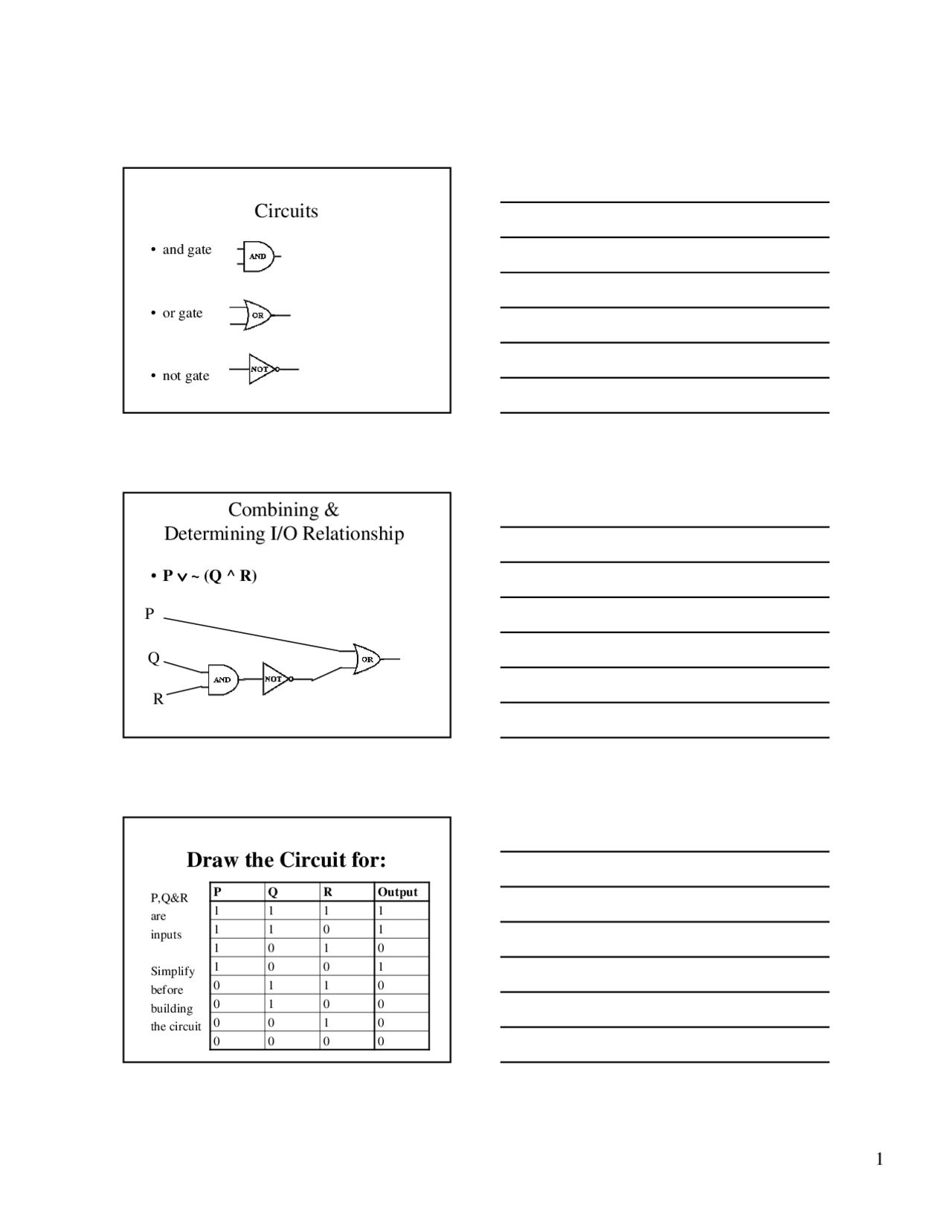 Circuits Discrete Structure Lecture Slides Cmsc 250 Docsity