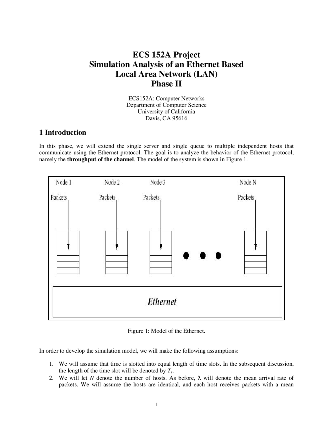 Simulation Analysis of an Ethernet Based Local Area Network Phase II | ECS 152A - Docsity