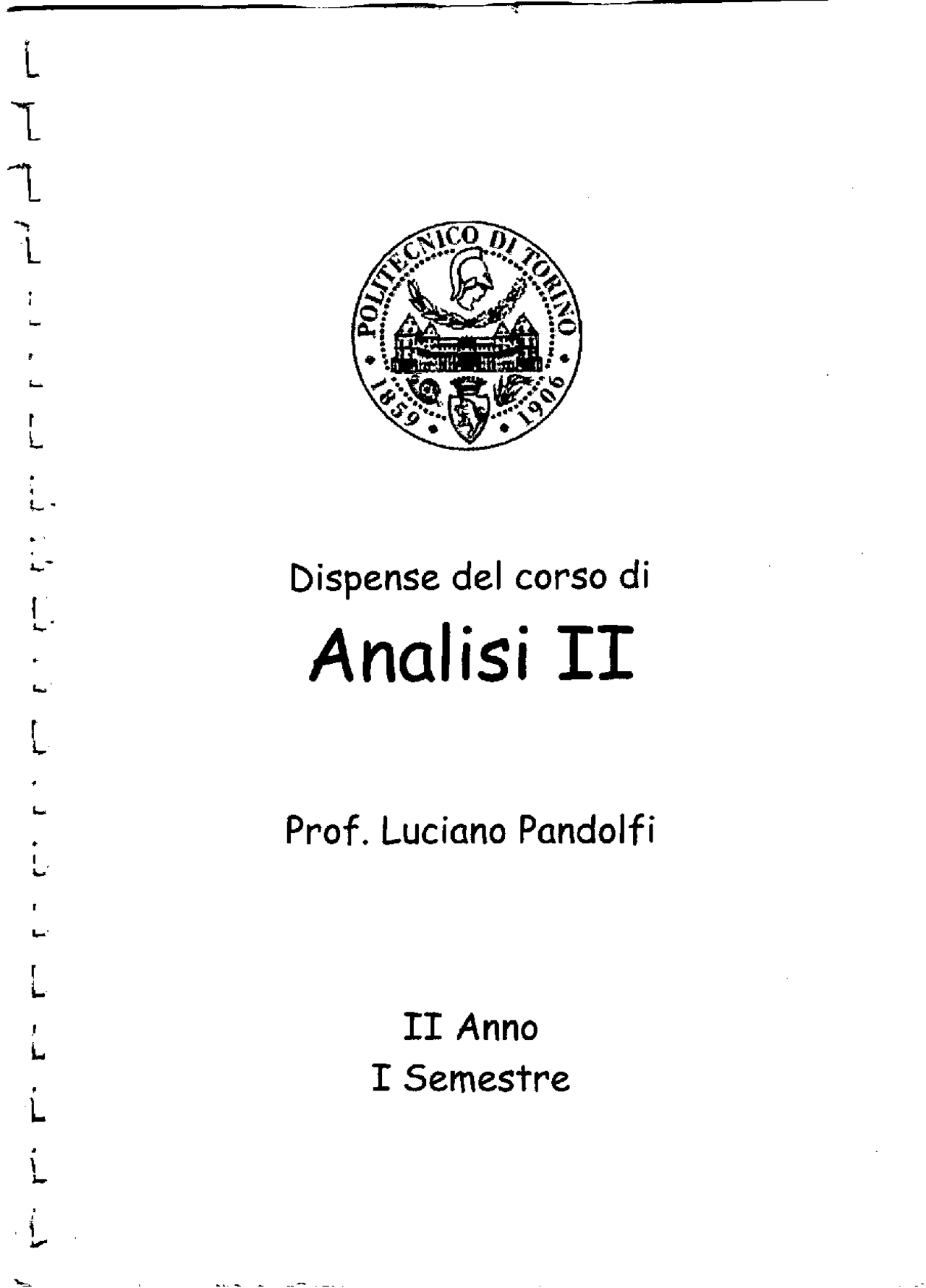 Dispense Di Analisi Matematica 2 Parte 1 Docsity