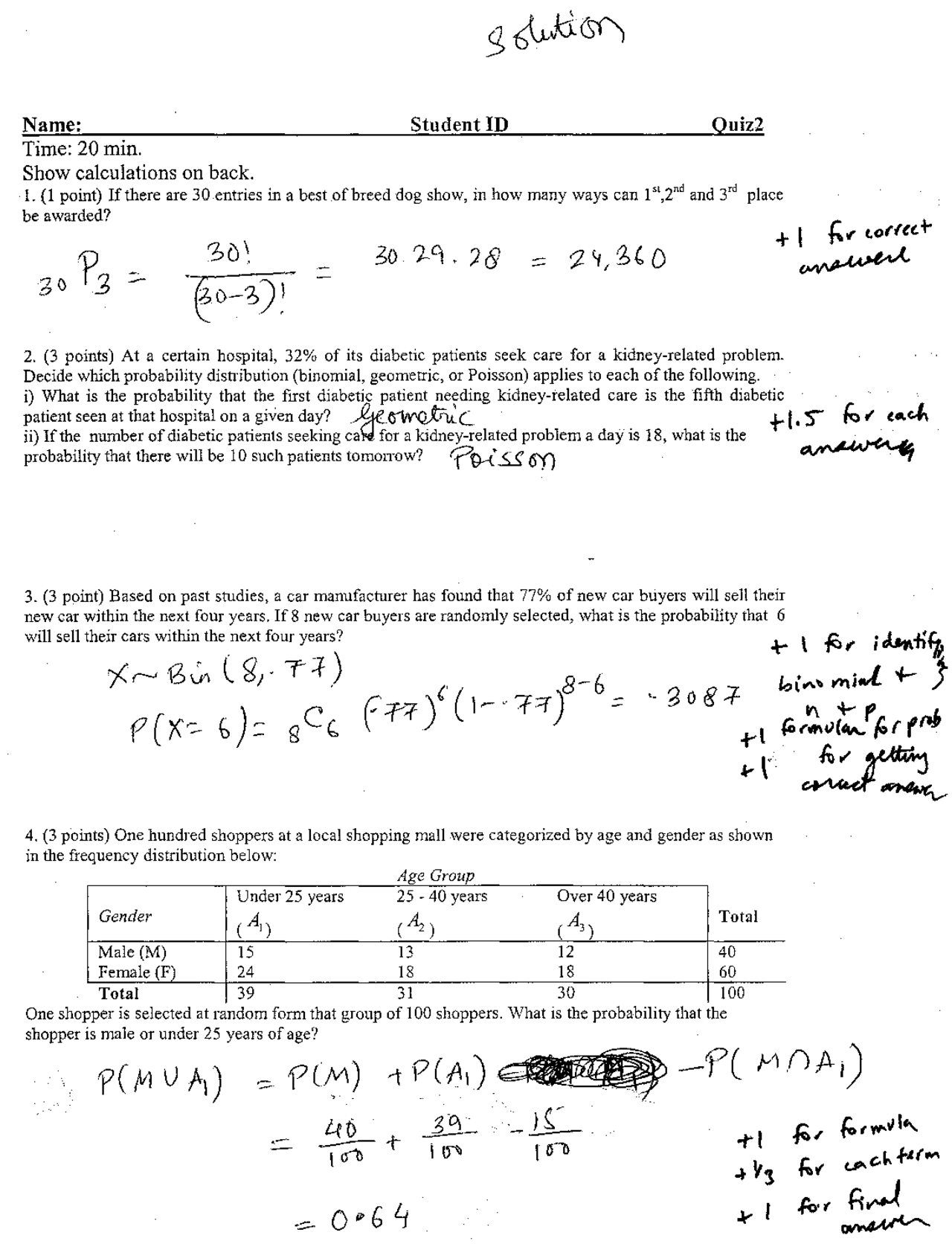 Quiz on Probability Distributions and Statistics - Prof. Rituparna Sen | Quizzes Statistics ...