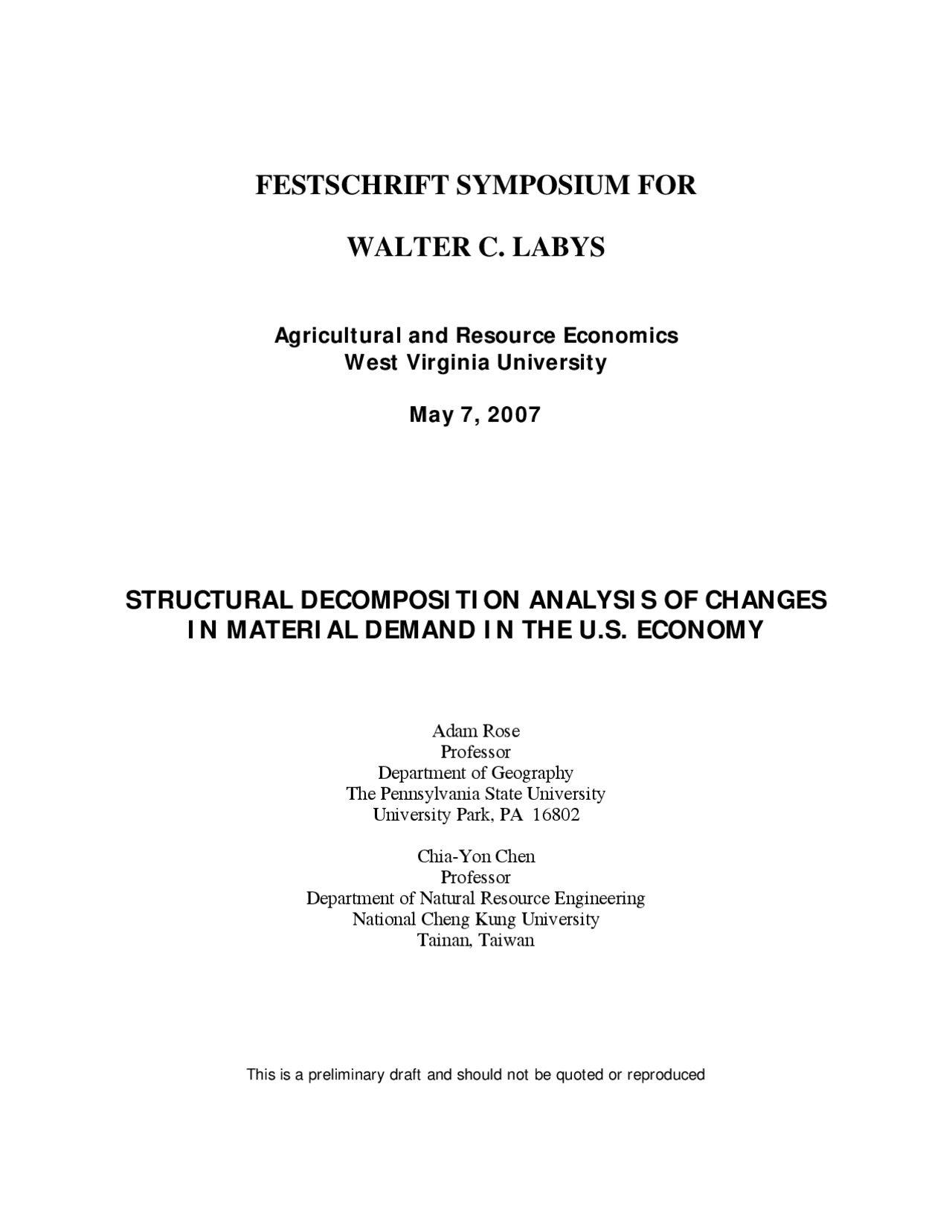 Structural Decomposition Analysis of Materials in Demand - Thesis | EE ...