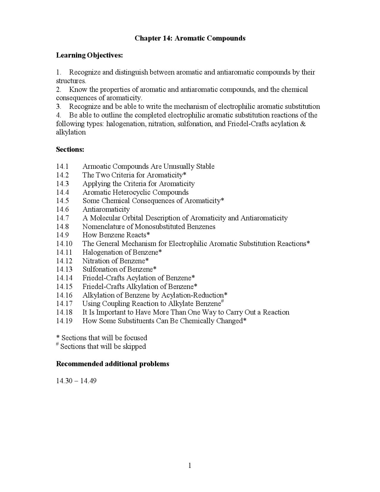 Aromatic Compounds Lecture Notes Chem 2320 Docsity