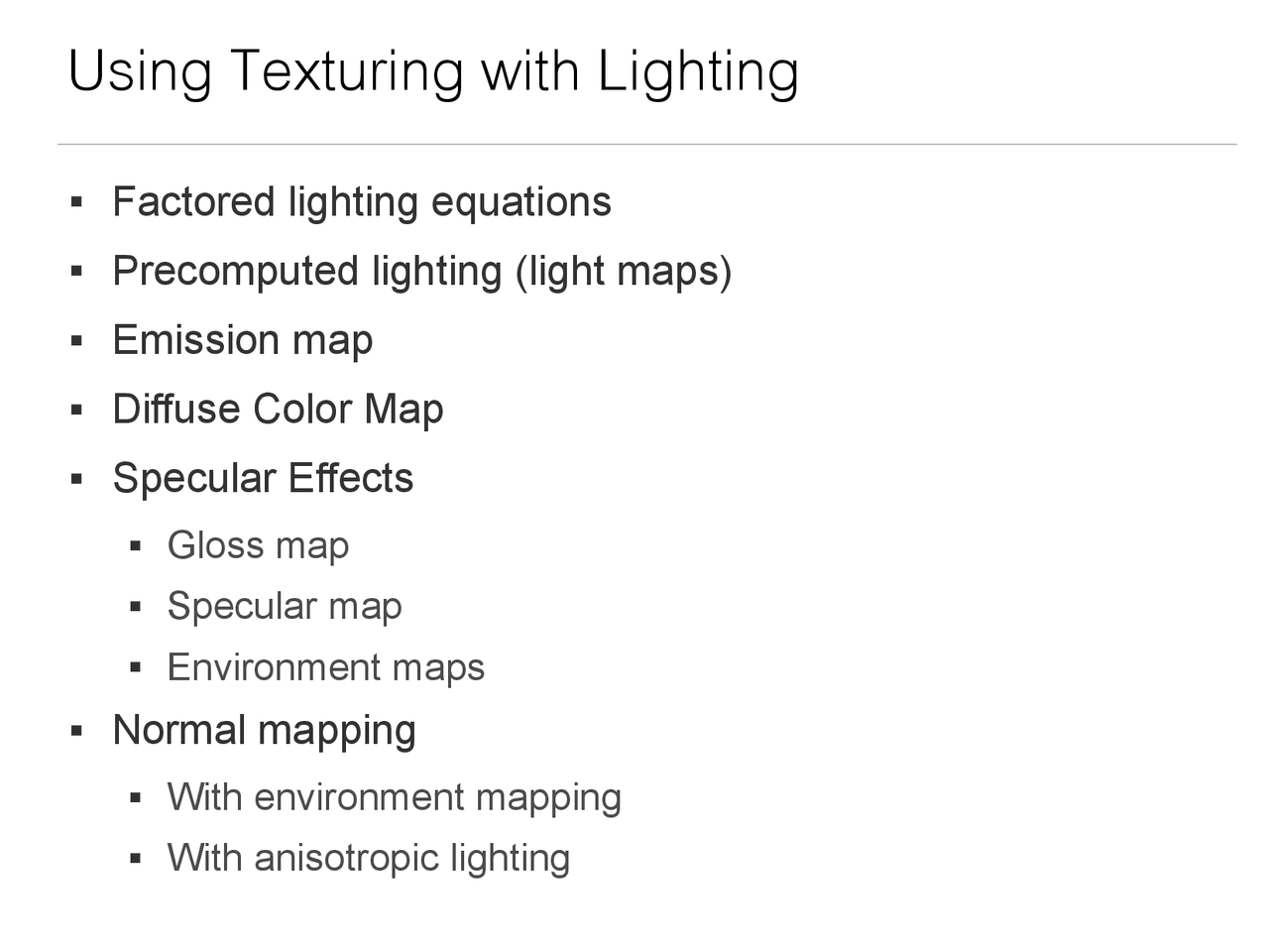 Using Texturing with Lighting - Computer Science 0 | CS T101 - Docsity
