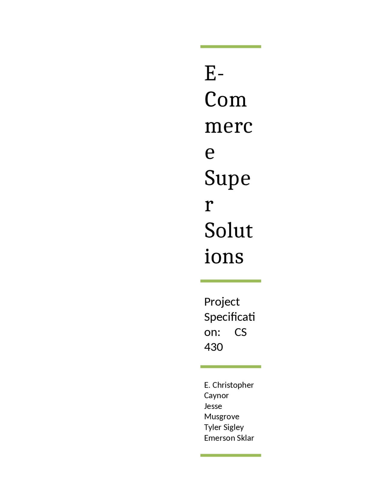 E Commerce Super Solutions Of Project Specifications Cs T101 Docsity