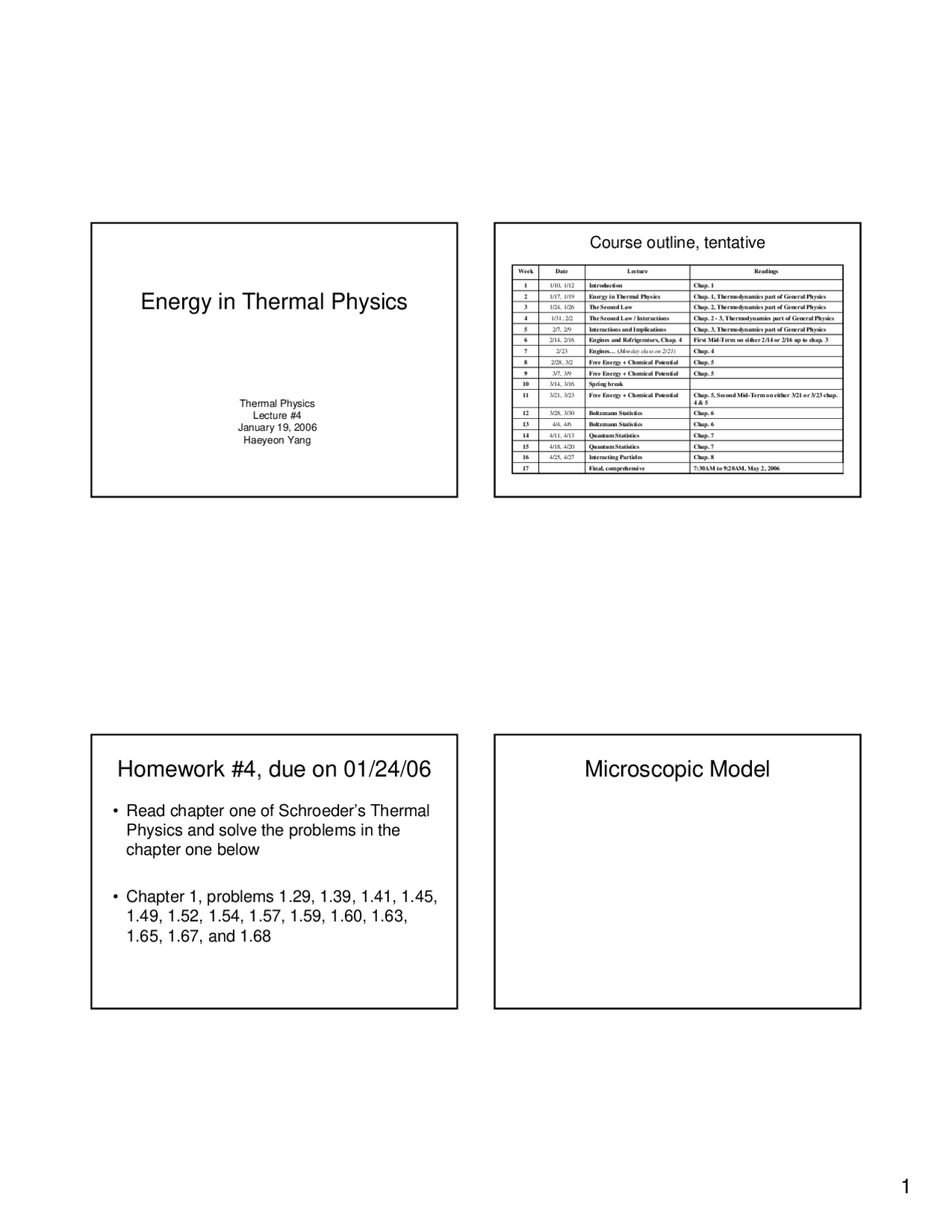 Energy In Thermal Physics Lecture Slides Phys 3700 Docsity