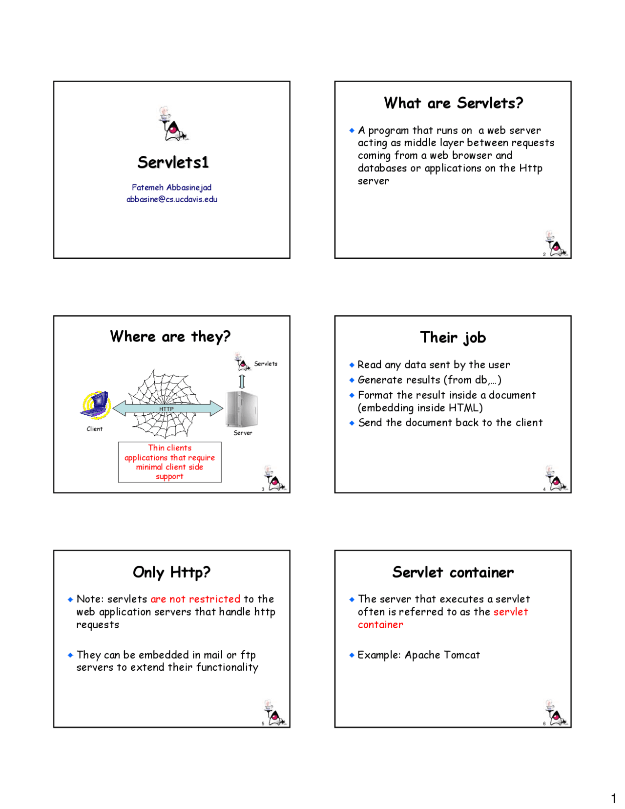 Lecture Slides On Servlets 1 Introduction Software Engineering Ecs 4797