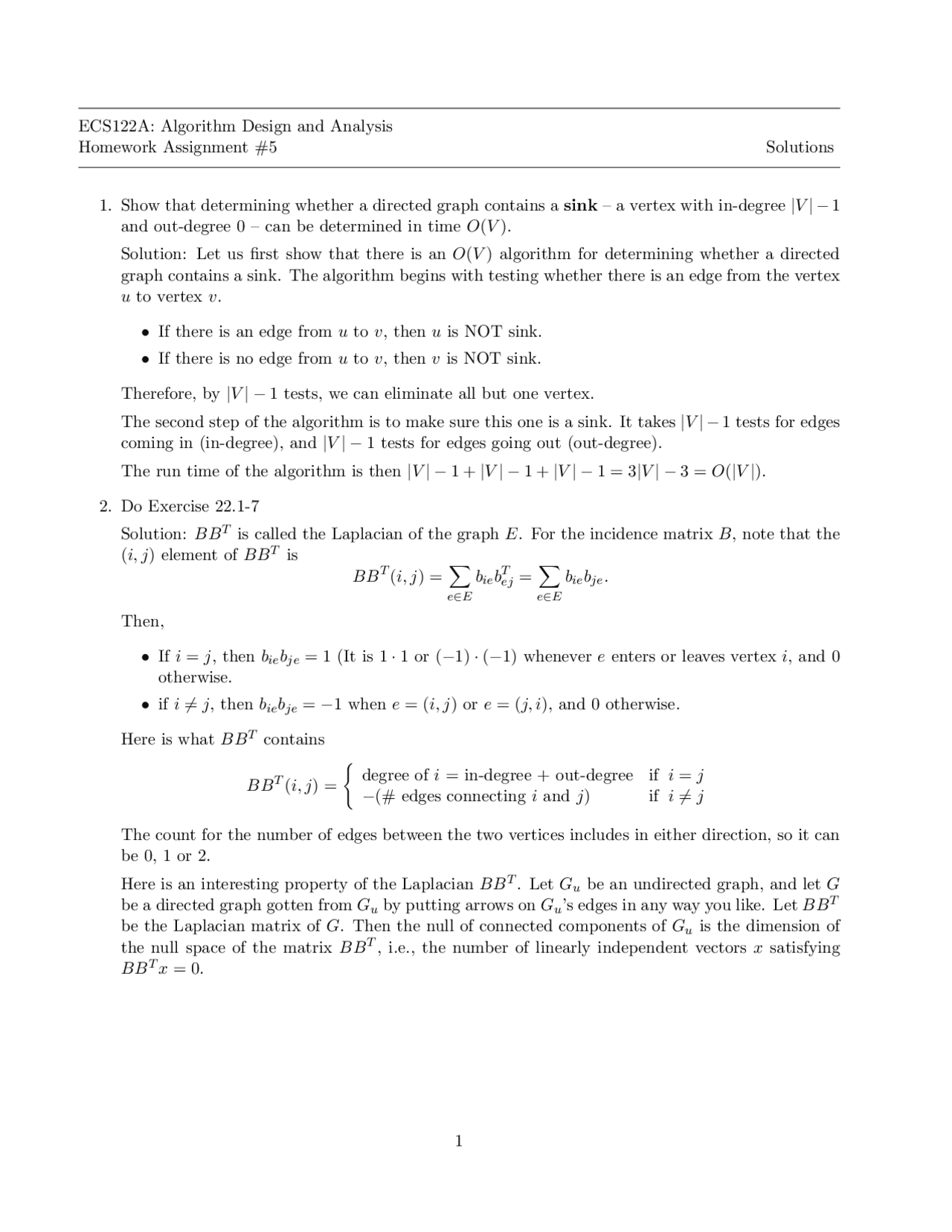 Assignment 5 For Algorithm Design Ecs 122a Docsity 8891