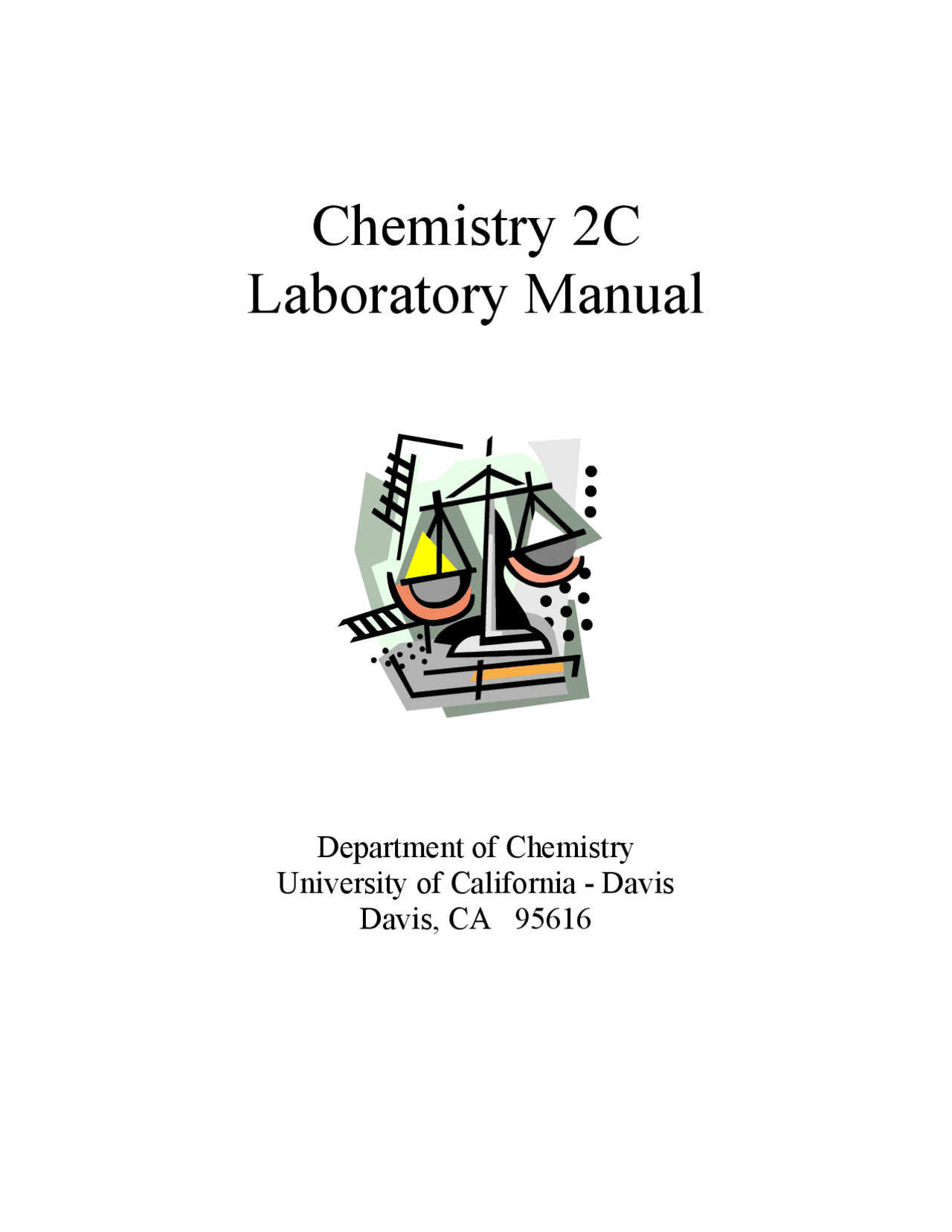 Chemistry 2C Laboratory Manual - General Chemistry | CHE 002C | Lab ...