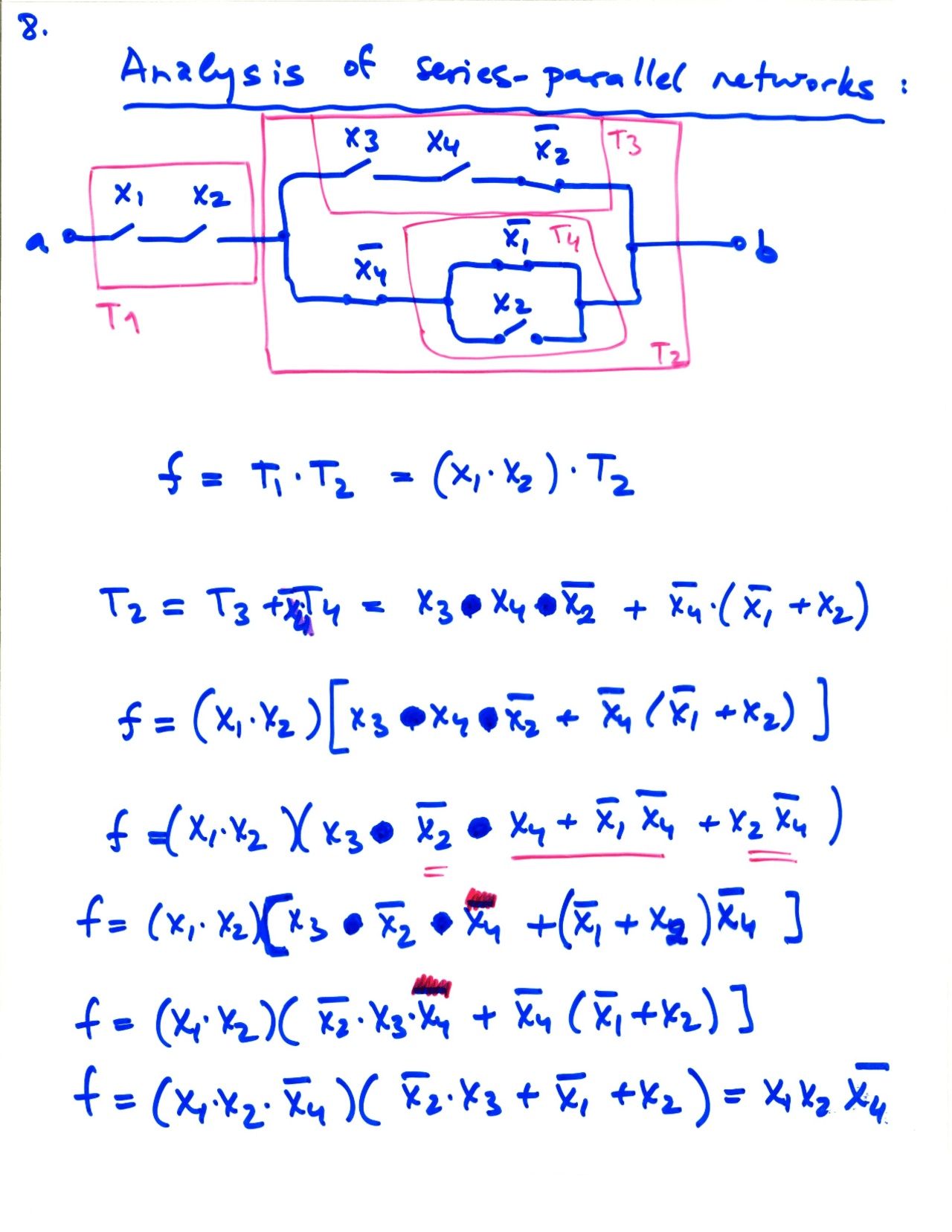 Notes On Analysis Of Series Parallel Networks Digital Systems I Eec