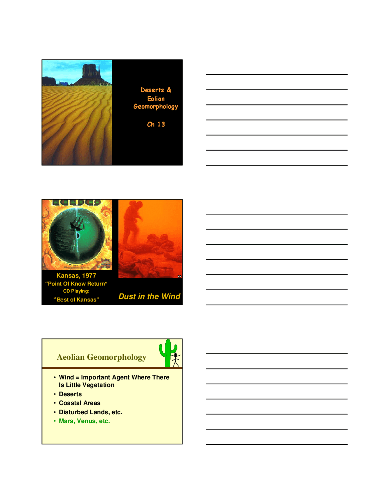 Deserts And Eolian Geomorphology Lecture Slides Geol 101 Docsity