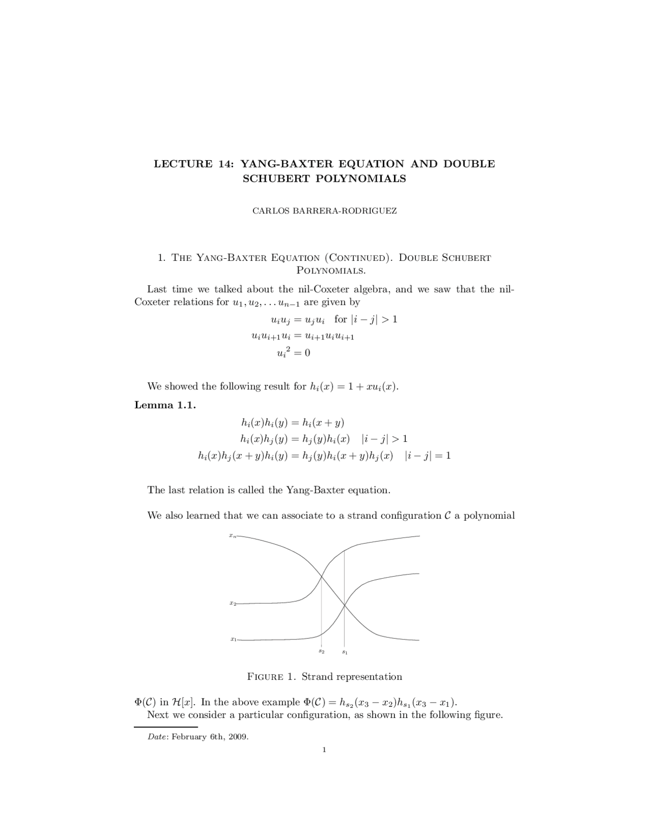 Yang-Baxter Equation and Double Schubert Polynomials - Lecture | MAT ...