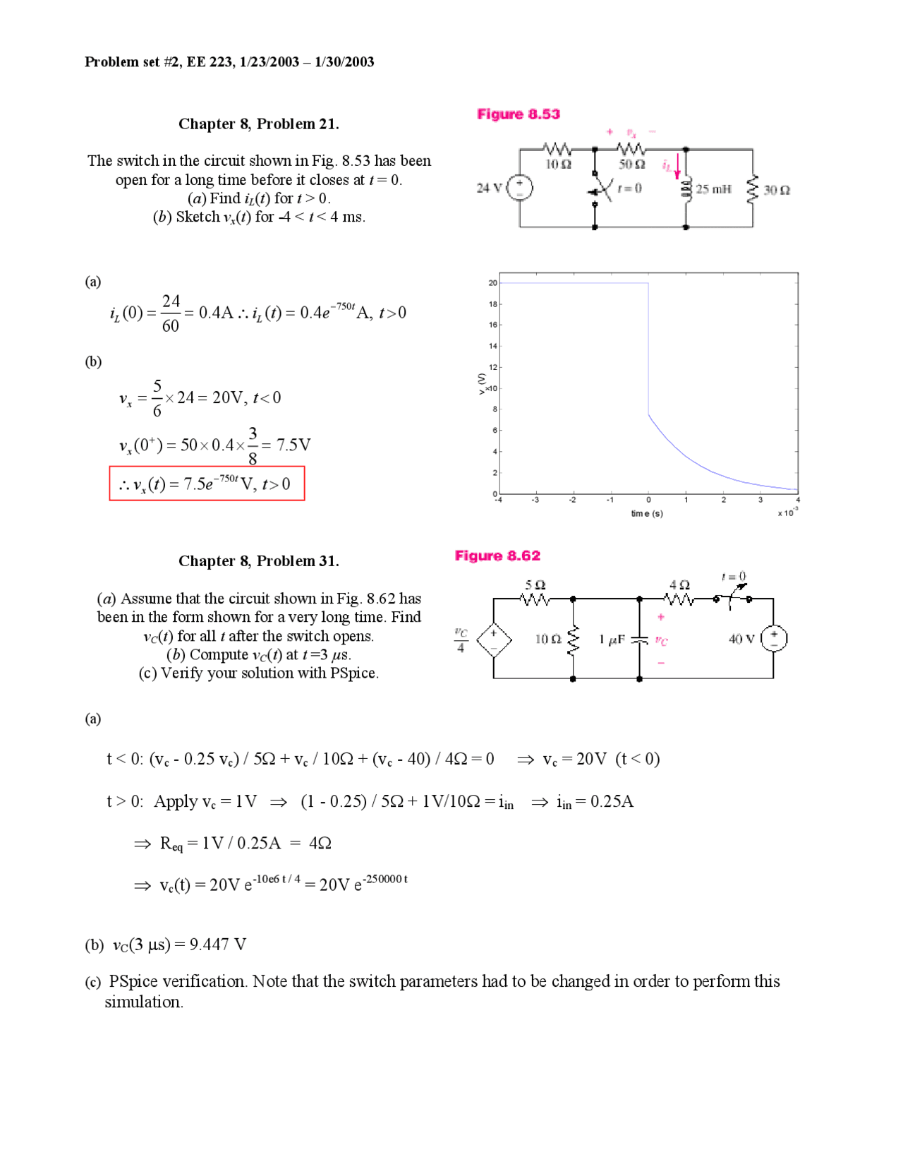 Solved Problems On Resistance Circuits Assignment 2 Ee 223 Docsity