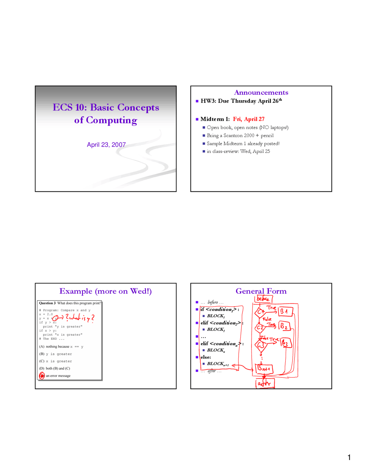 Form If Else Statement Boolean Concepts Of Computing Slides Ecs