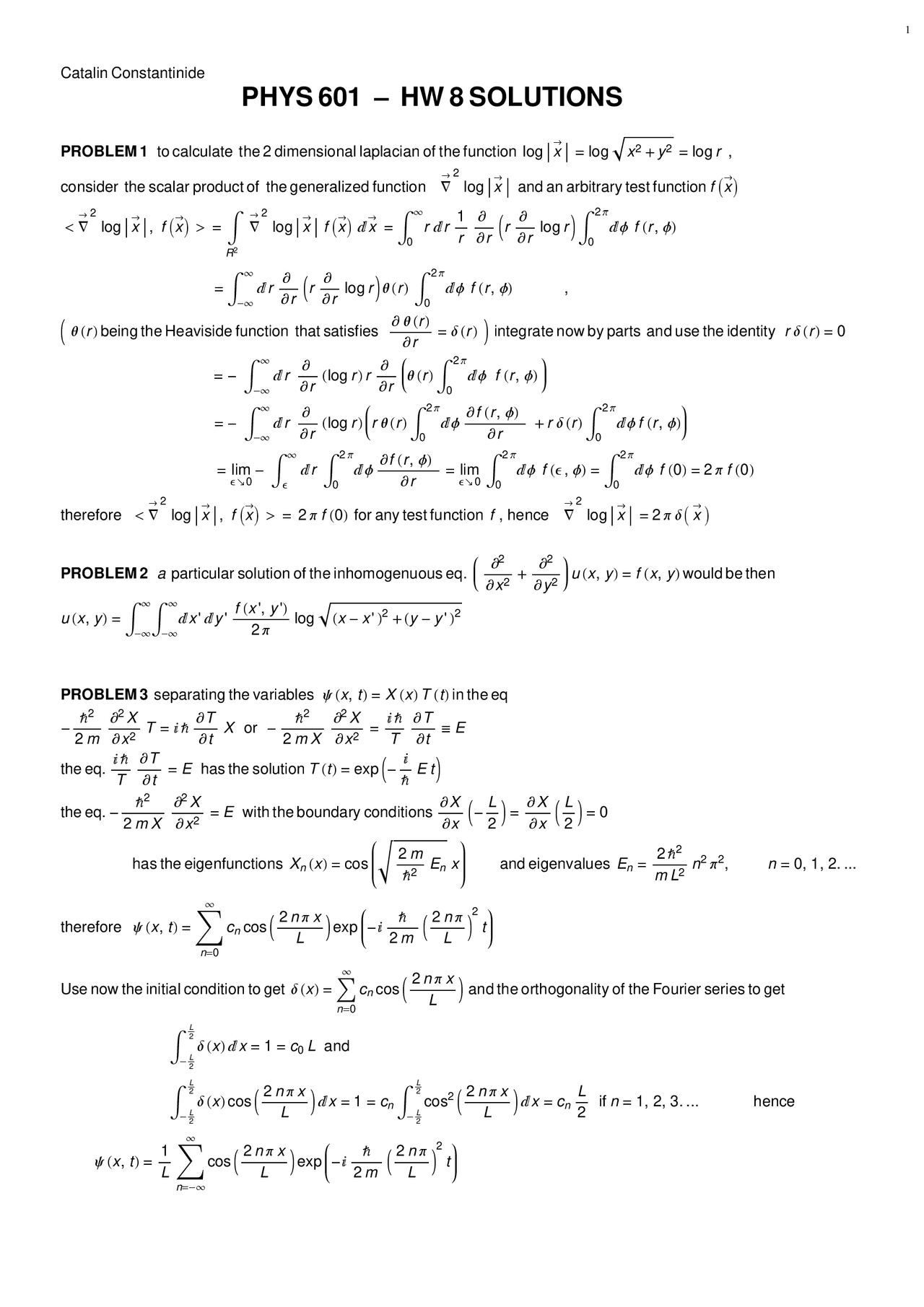 Solutions For Homework 8 Methods Of Theoretical Physics Ii Phys