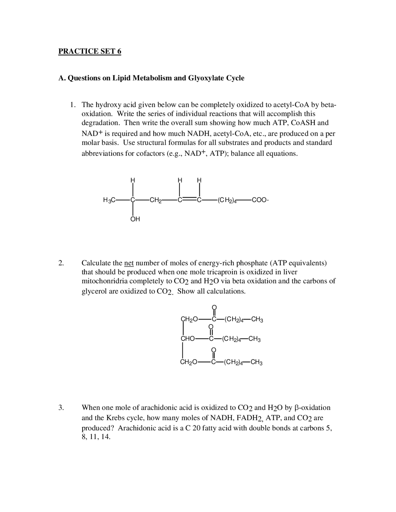 Assignment 6 With Solutions Bioenergetics And Metabolism Bis 103