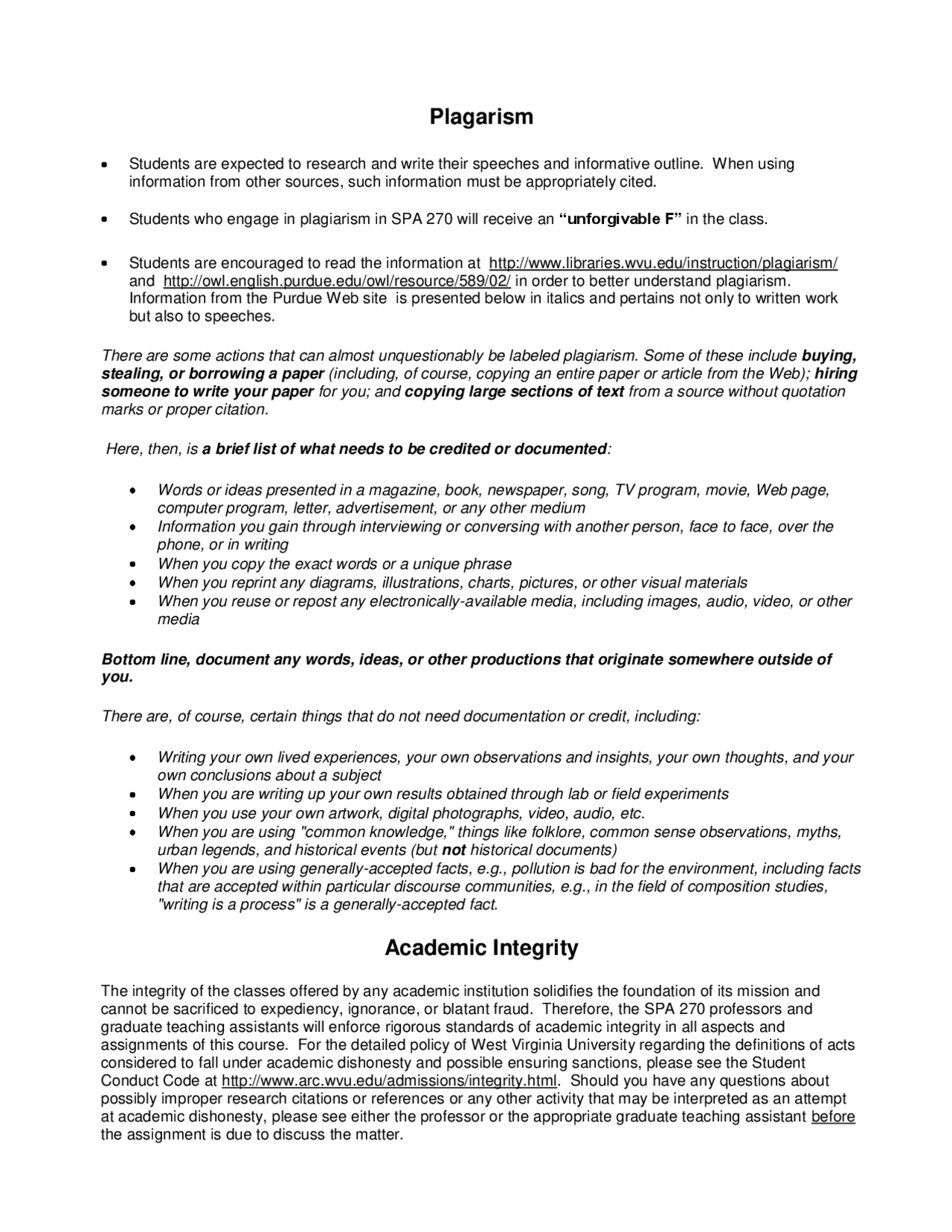 Plagiarism Effective Public Speaking Notes Spa 270 Docsity