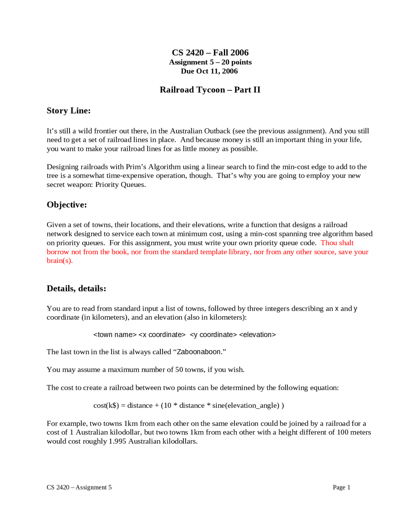 Homework 5 Practice Algorithms And Data Structures Cs 2420 Docsity 0440