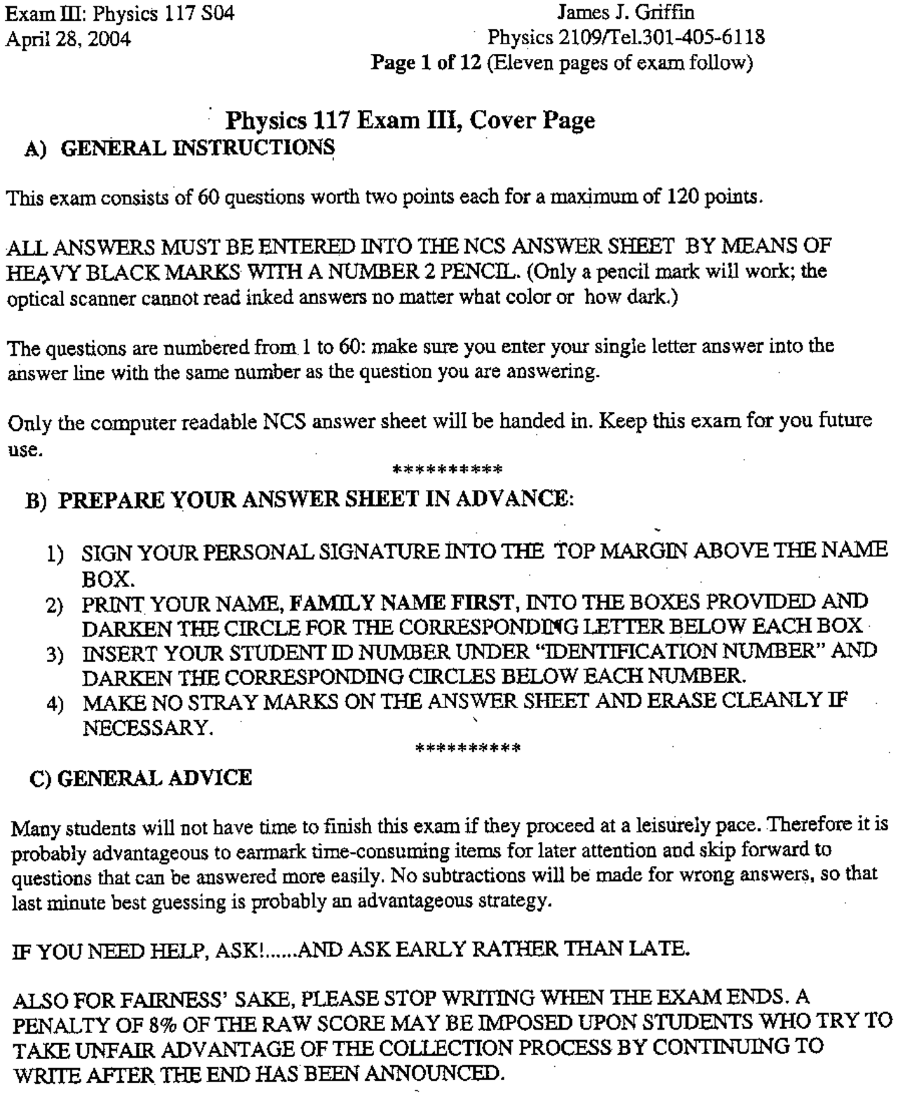 Exam Iii Questions With Solutions Introduction To Physics Phys 117