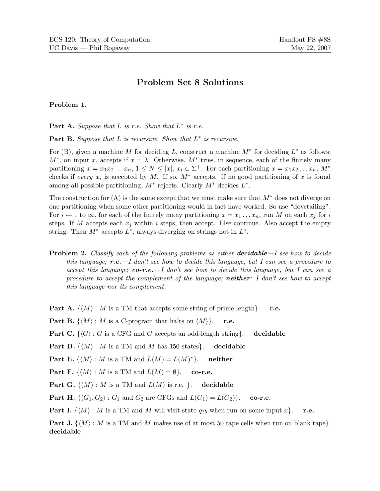 Solved Assignment 8 For Introduction To Theory Computation Ecs 120 Docsity