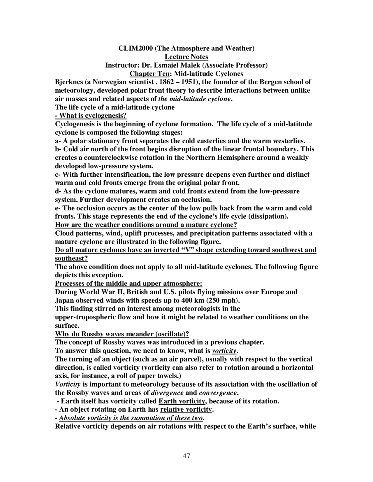 The Atmosphere And Weather Lecture Notes Clim 2000 Docsity