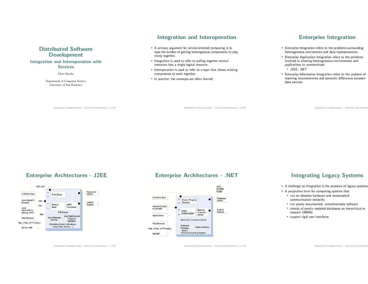 Integration And Interoperation With Services Lecture Slides Cs 682 Docsity