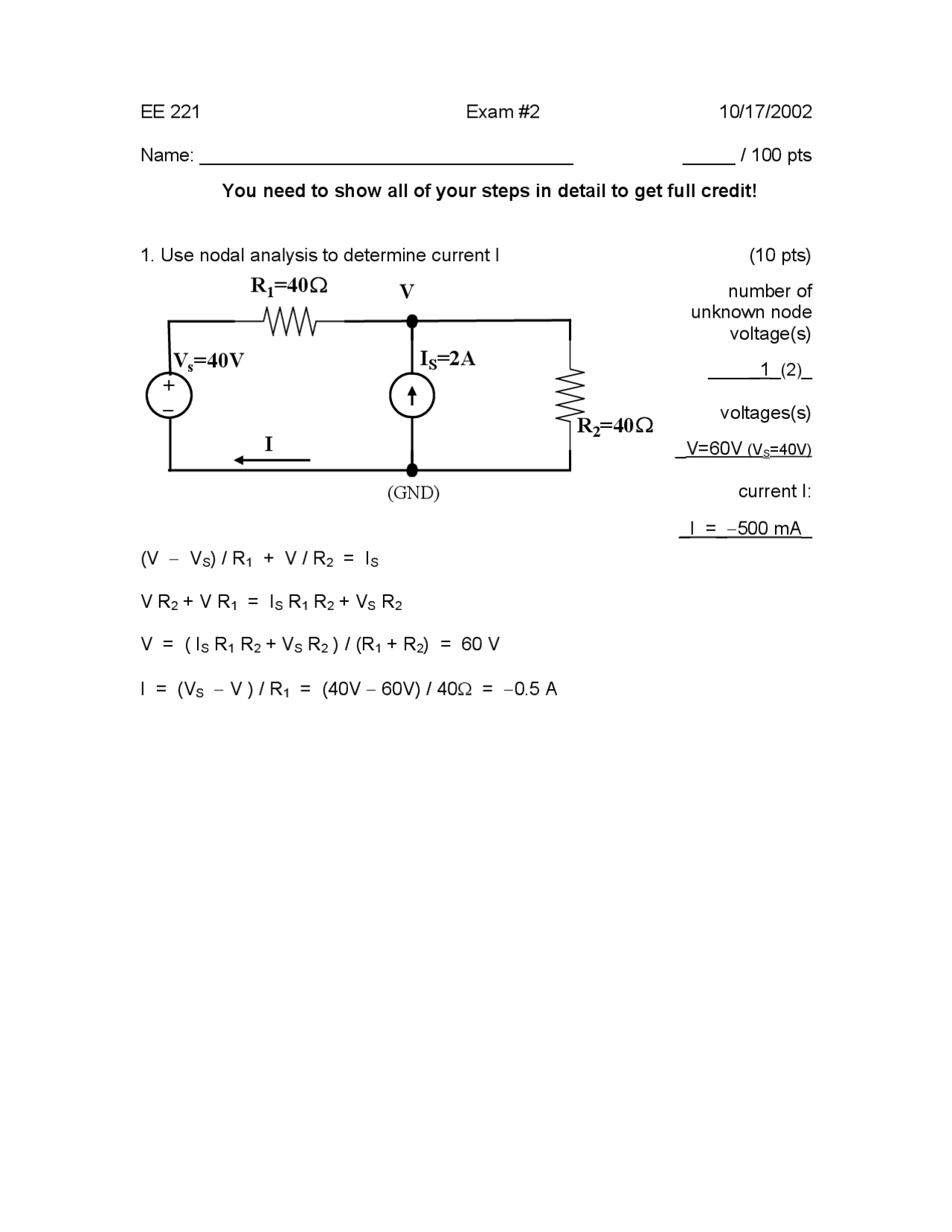 Solved Questions for Exam 2 - Introduction Electrical Engineering | EE ...