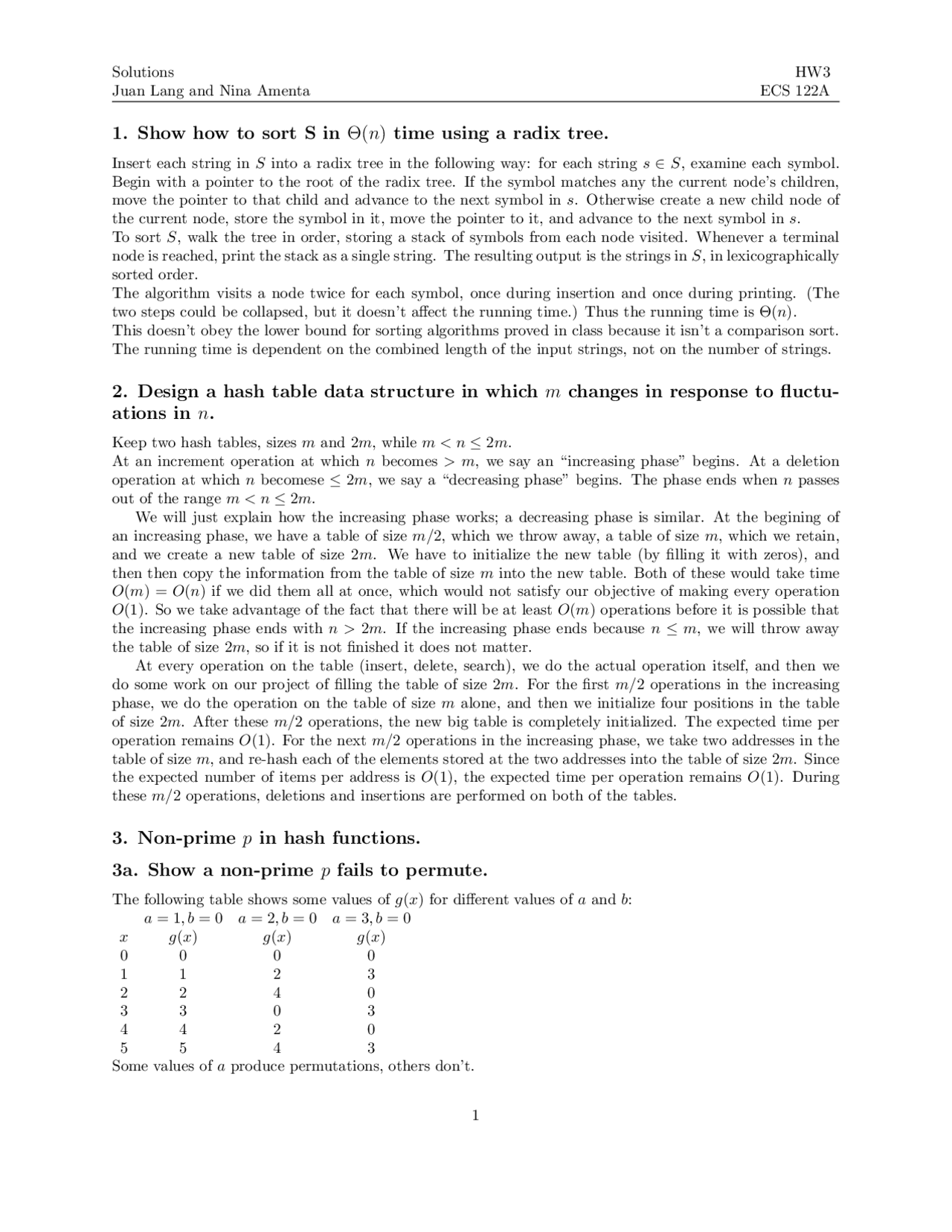 Assignment 3 With Solutions For Algorithm Design Ecs 122a Docsity