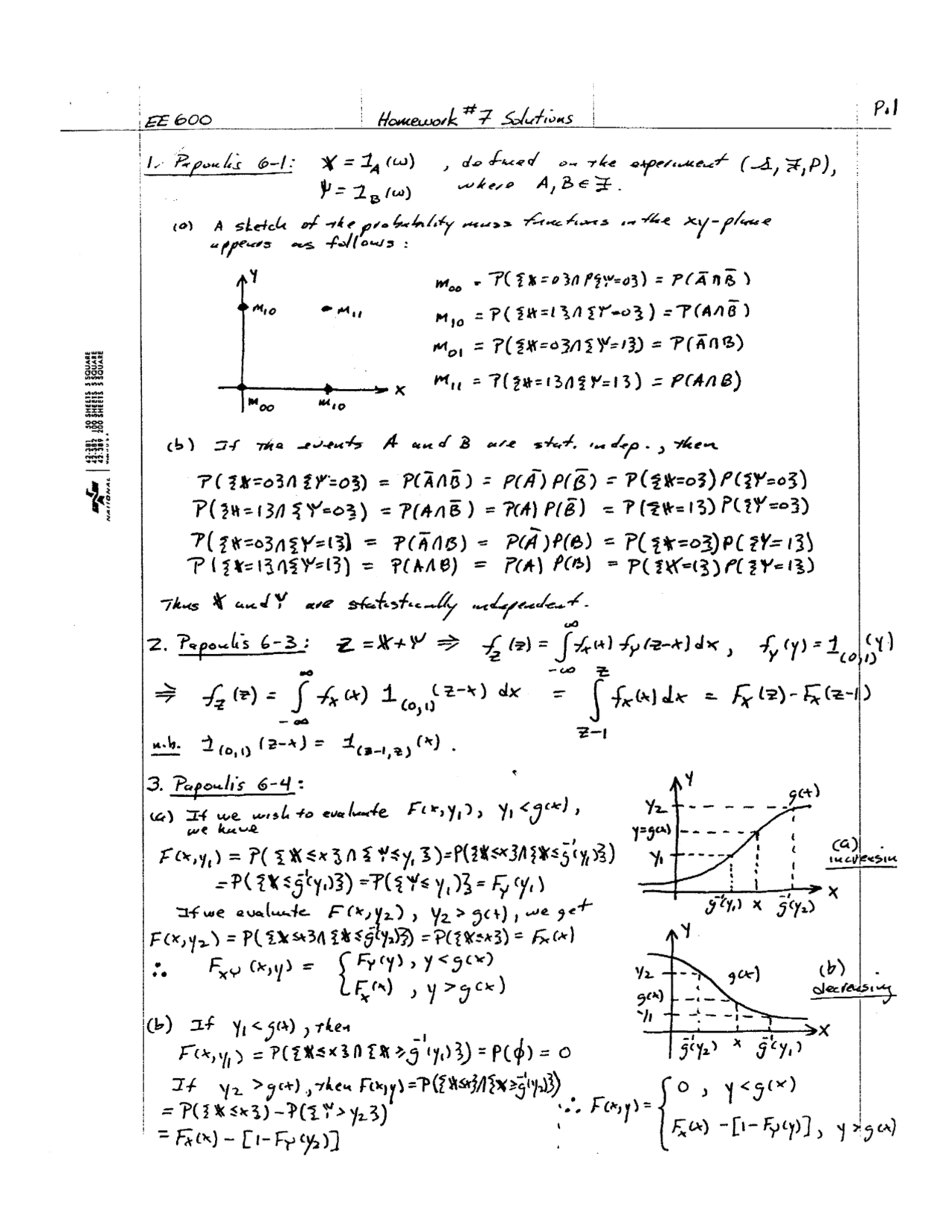 Random Variables And Signals Homework 7 Solutions Ece 60000 Docsity