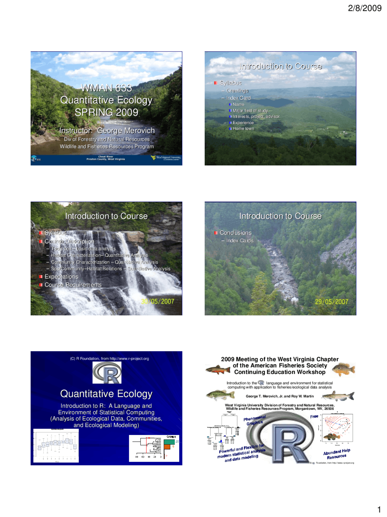 Quantitative Ecology Lecture Slides Wman 175 Docsity