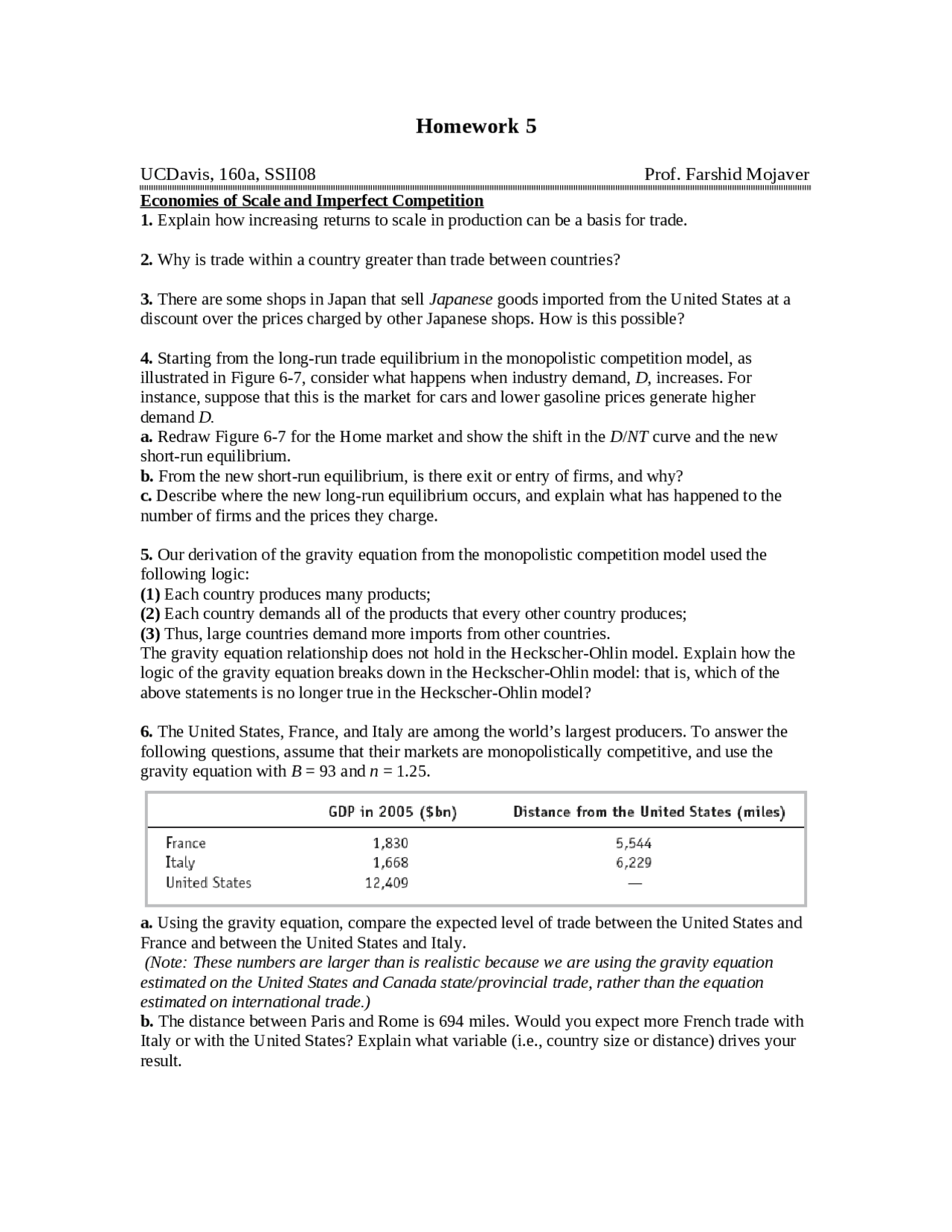 Homework 5 - International Microeconomics | ECN 160A | Assignments ...