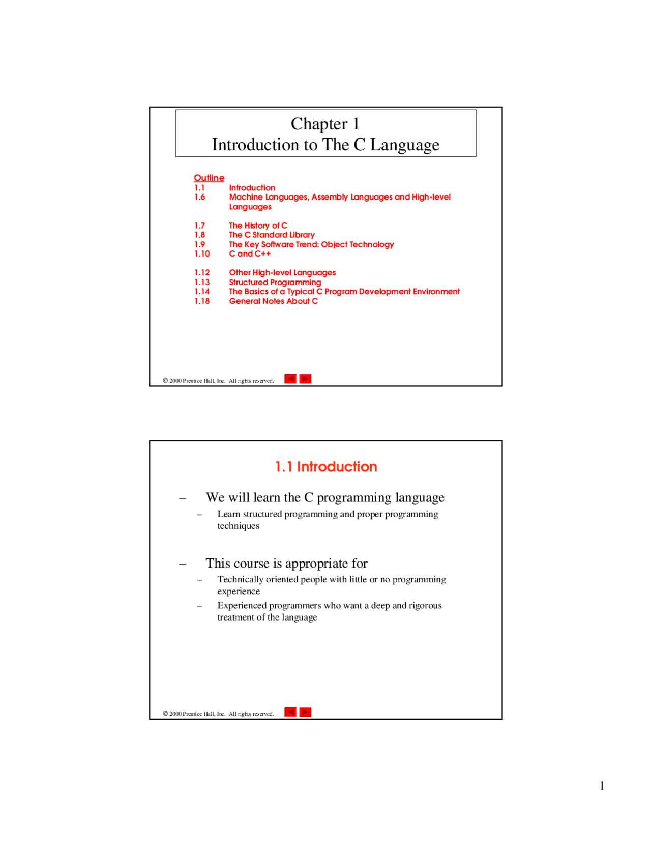 Introduction To C Language Lecture Outline Cs 350 Docsity