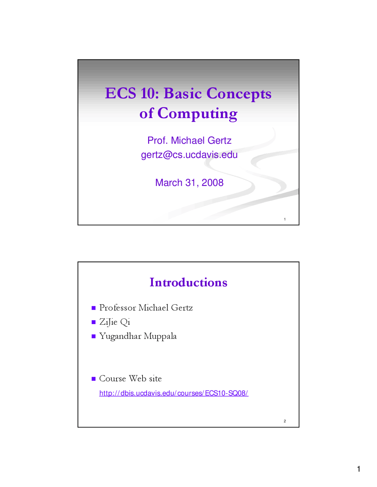 Introduction To Computer Programming Lecture Slides Ecs 010 Docsity 4810
